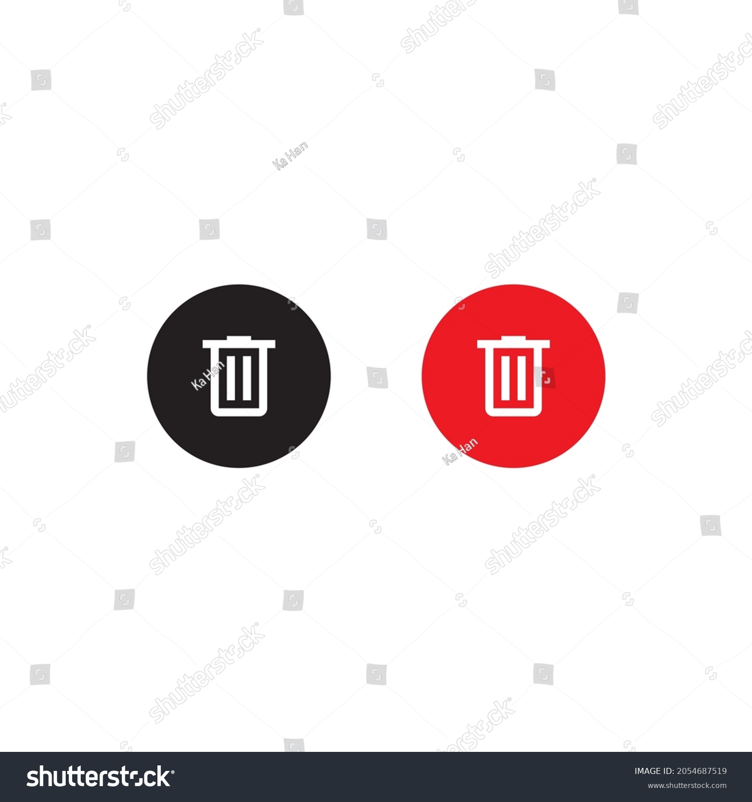 Trash Button Icon Vector Recycle Bin Stock Vector (Royalty Free) 2054687519