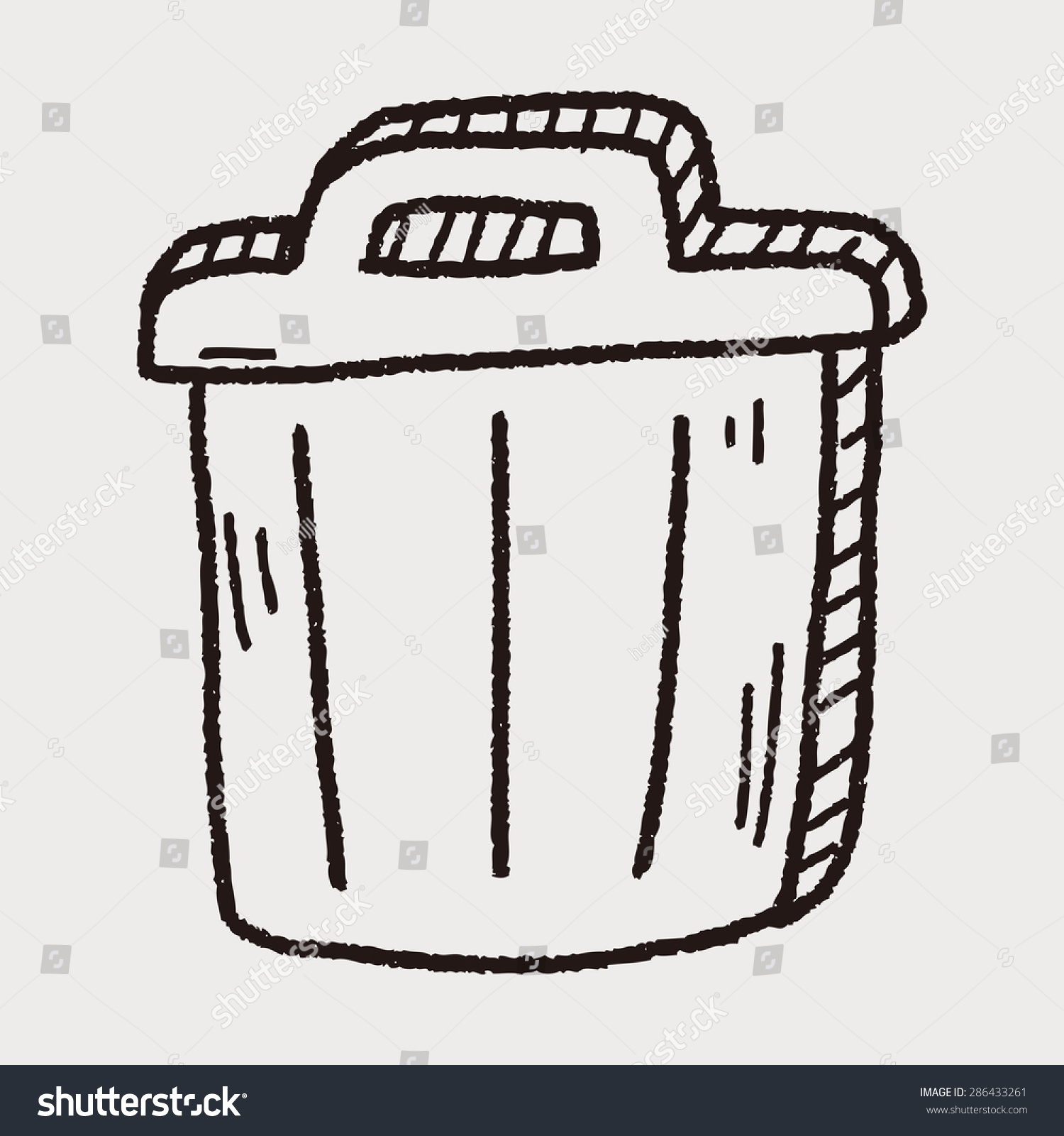 Trash Can Doodle Drawing Stock Vector (Royalty Free) 286433261 ...