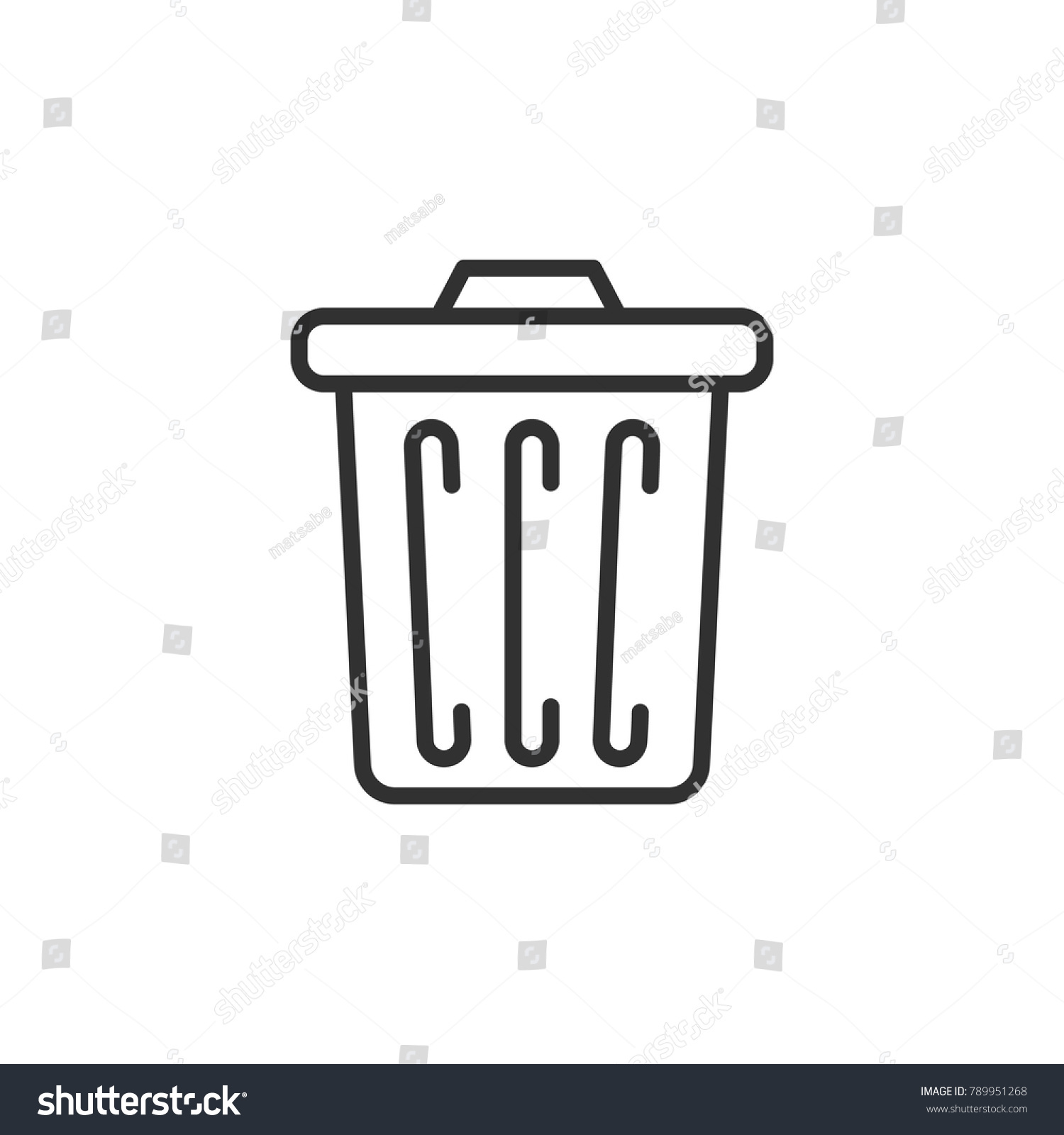 Trash Can Line Editable Stroke Stock Vector (Royalty Free) 789951268 ...