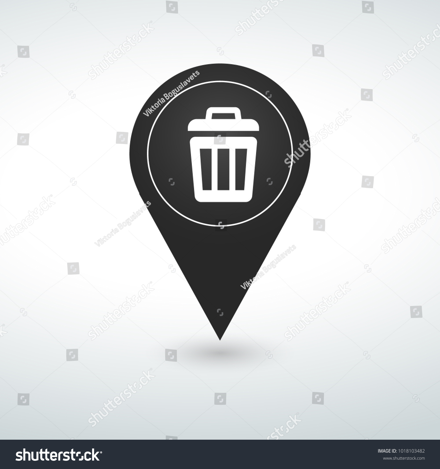 Trash Can Pin Map Pin Icon Stock Vector (Royalty Free) 1018103482 ...