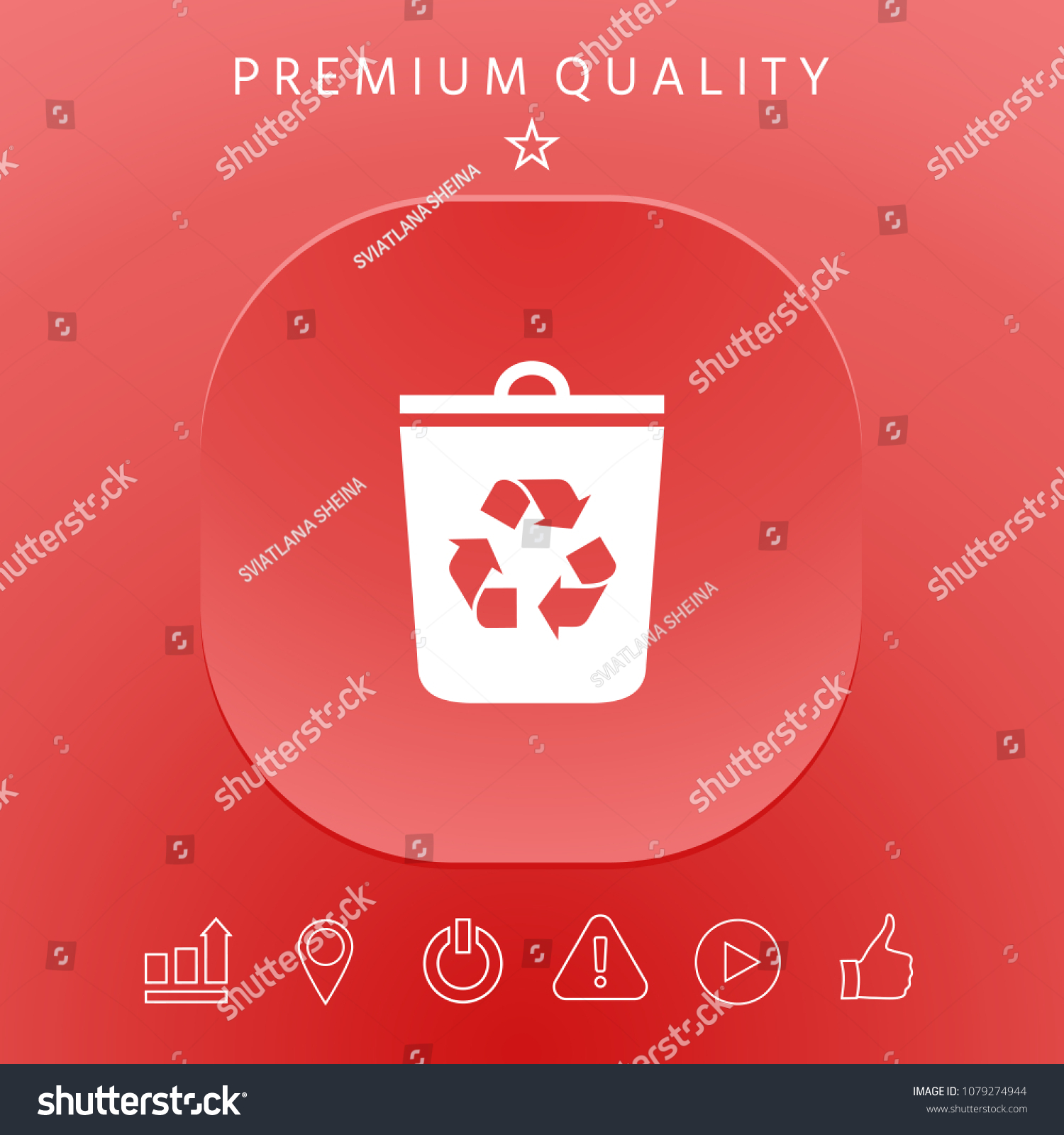Trash Can Recycle Bin Icon Stock Vector (Royalty Free) 1079274944 ...