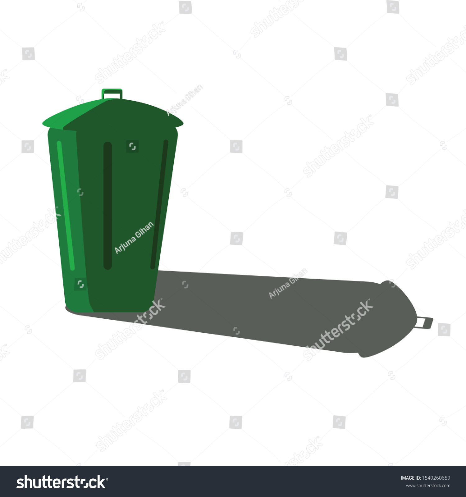 Trash Can Vector Image Vector Stock Vector (Royalty Free) 1549260659 ...