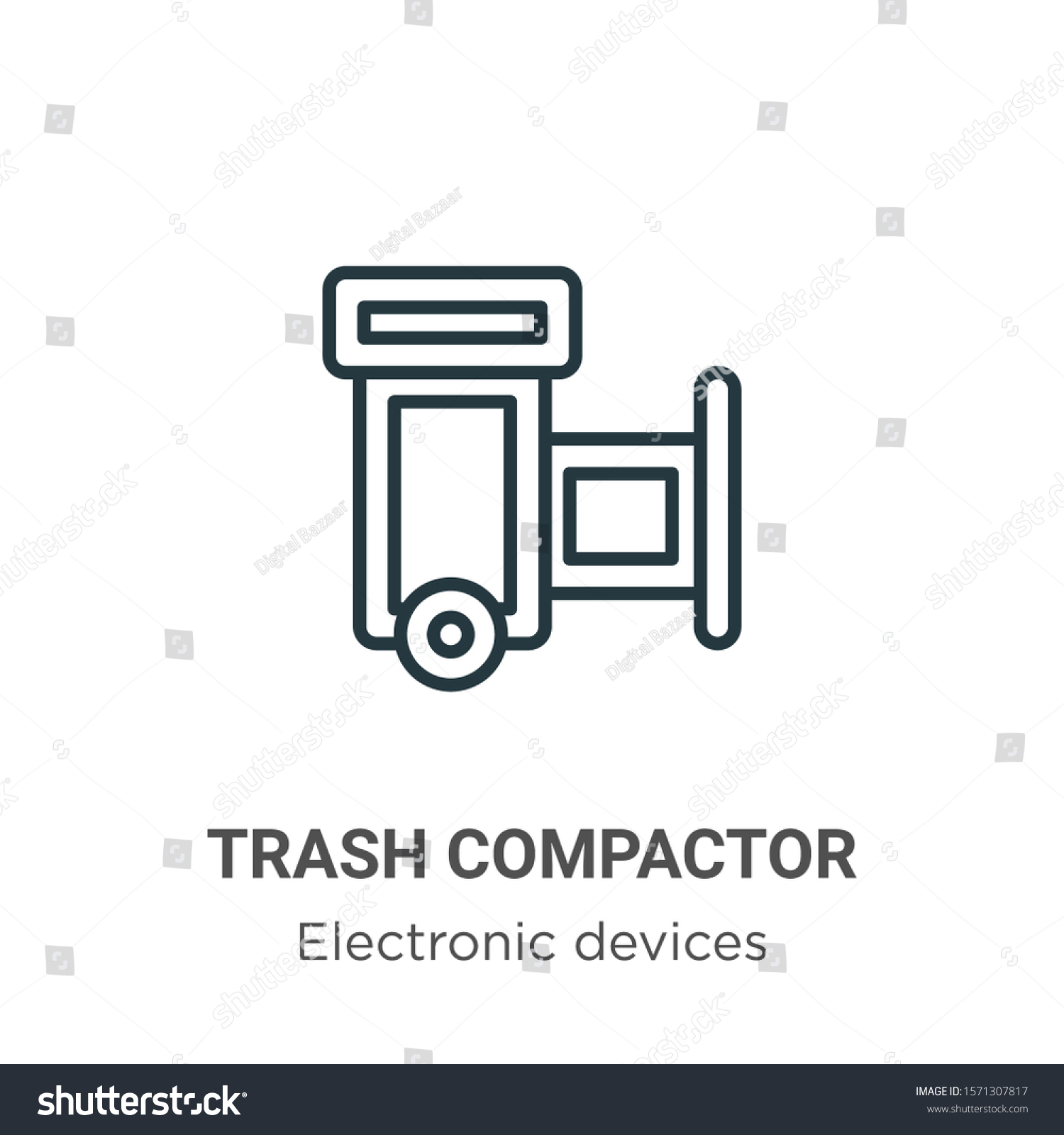 Trash Compactor Outline Vector Icon Thin Stock Vector (Royalty Free ...