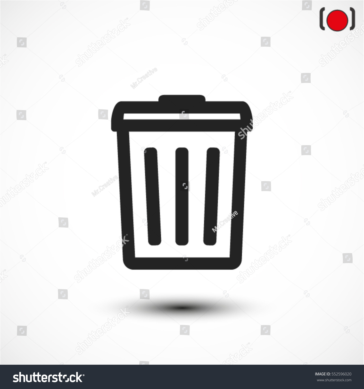 Trash Line Vector Icon Stock Vector (Royalty Free) 552596020