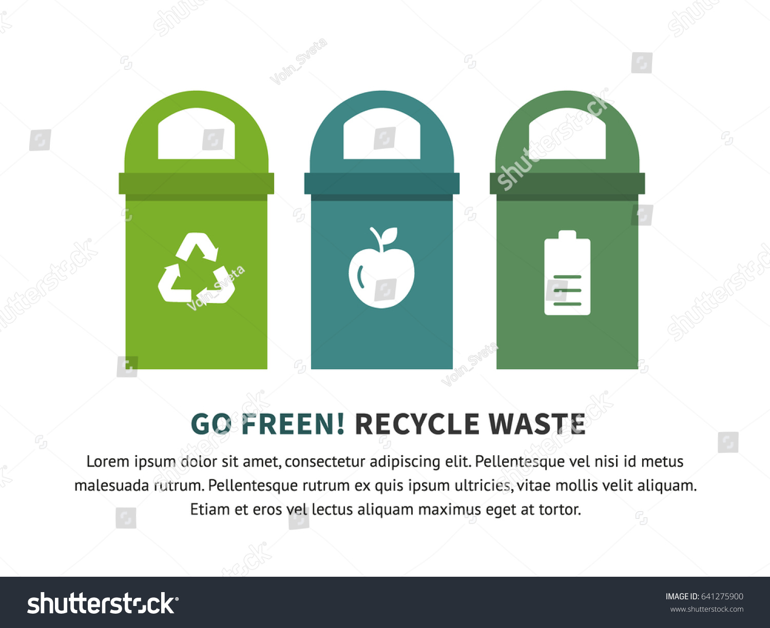 Trash Segregation Recycling Concept Illustration Flat Stock Vector ...