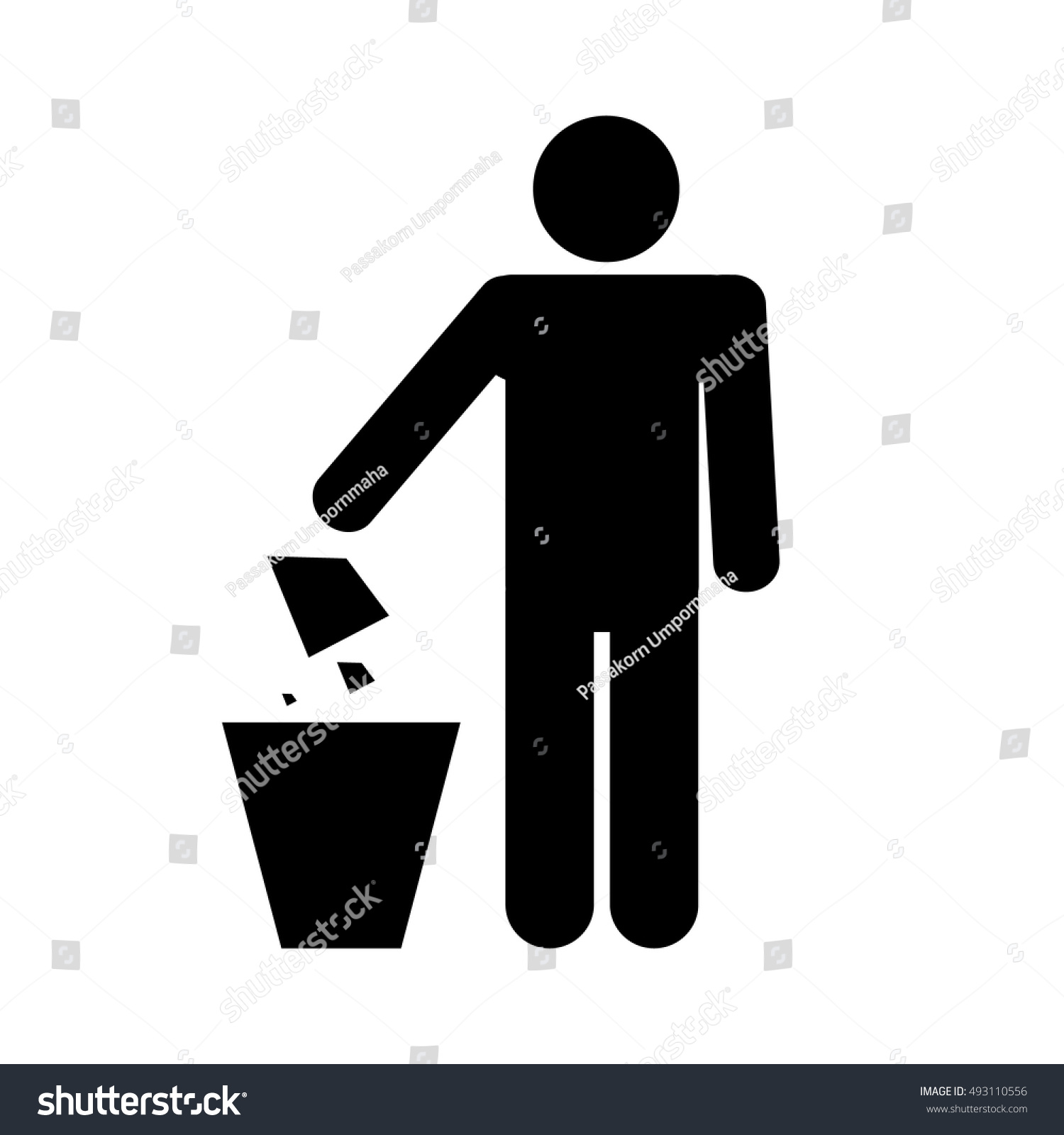 Trash Symbol Icon Stock Vector (Royalty Free) 493110556