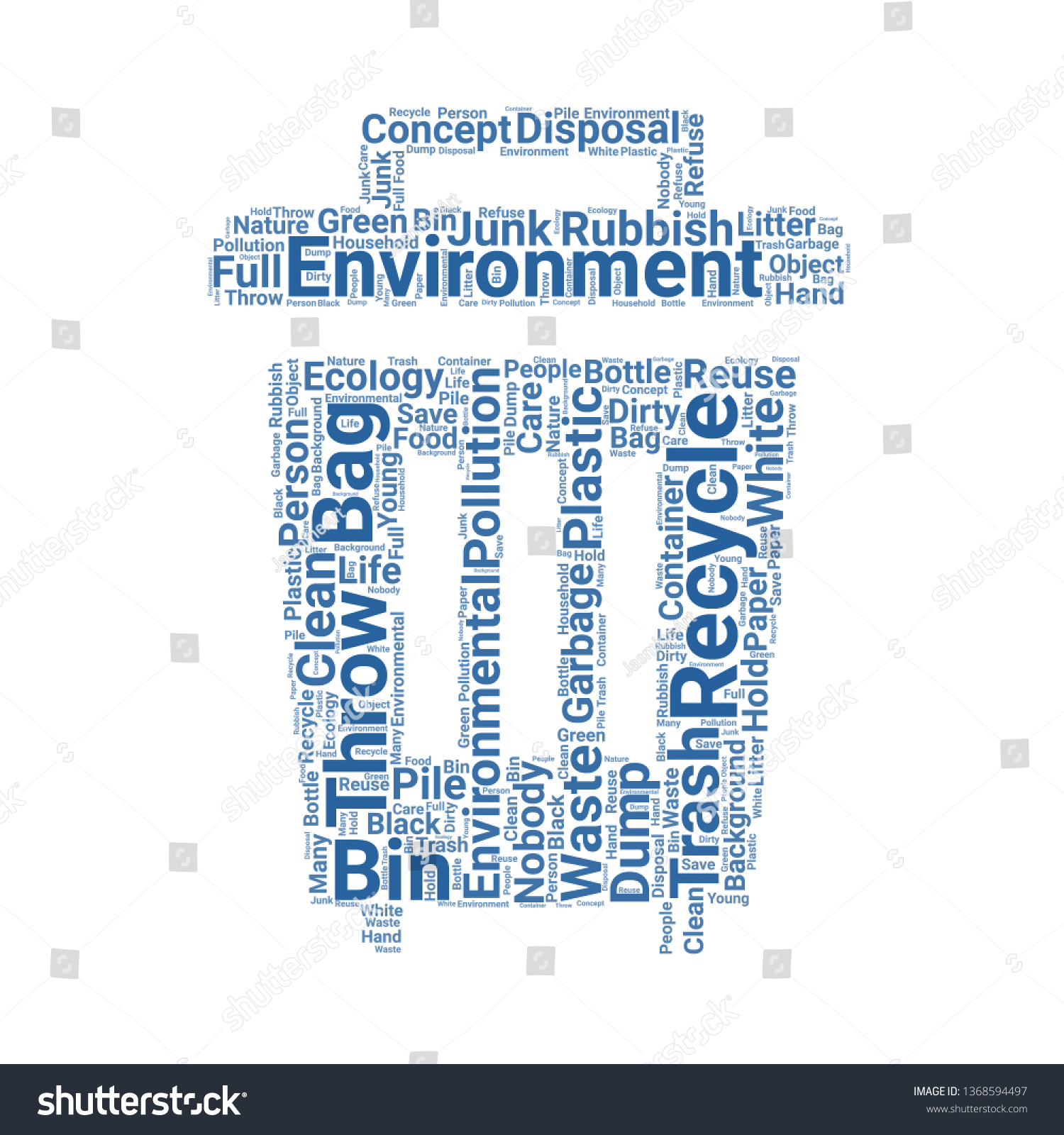 Trash Word Cloud Tag Cloud About Stock Vector (Royalty Free) 1368594497 ...