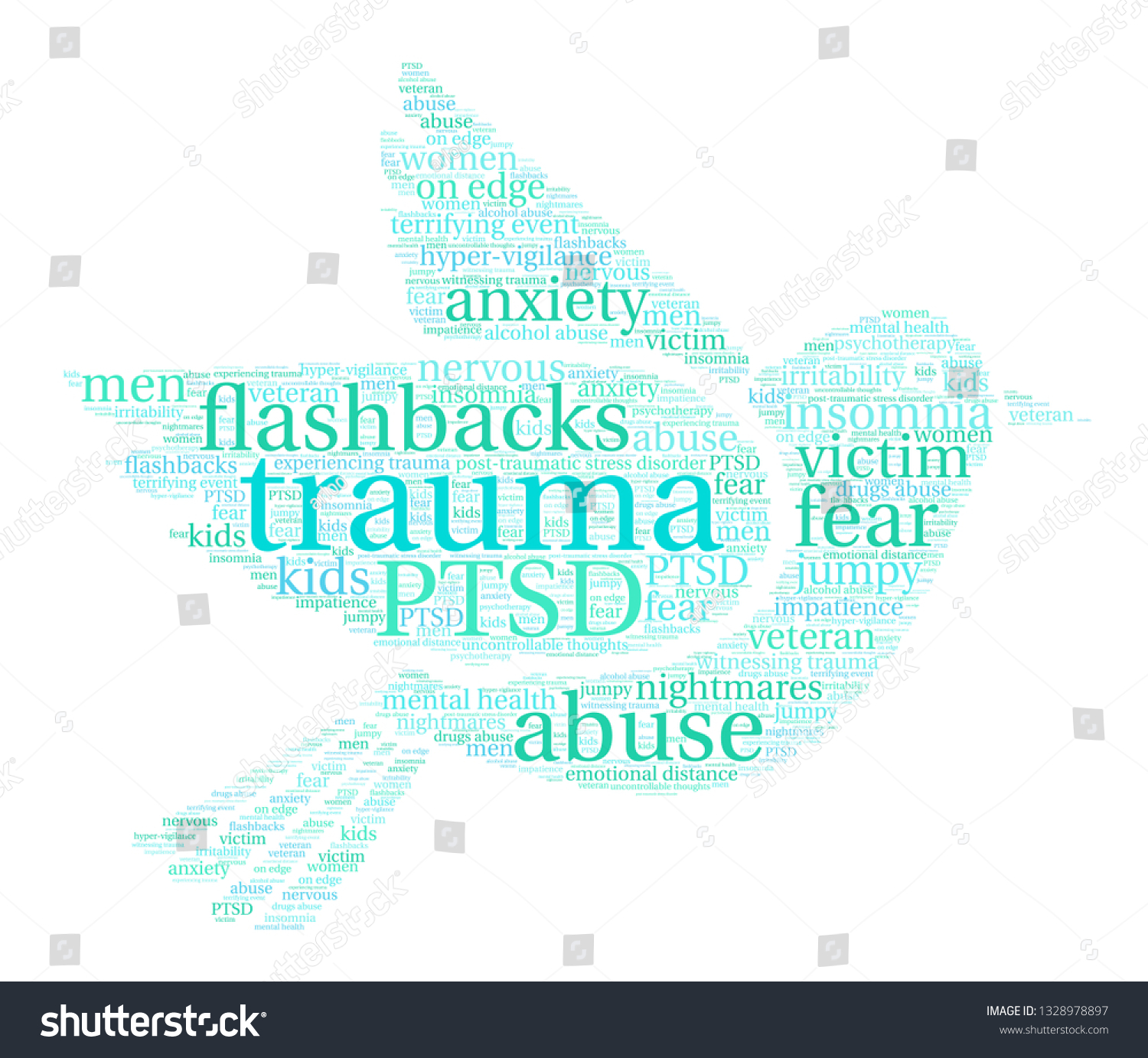 Trauma Word Cloud On White Background Stock Vector (Royalty Free ...