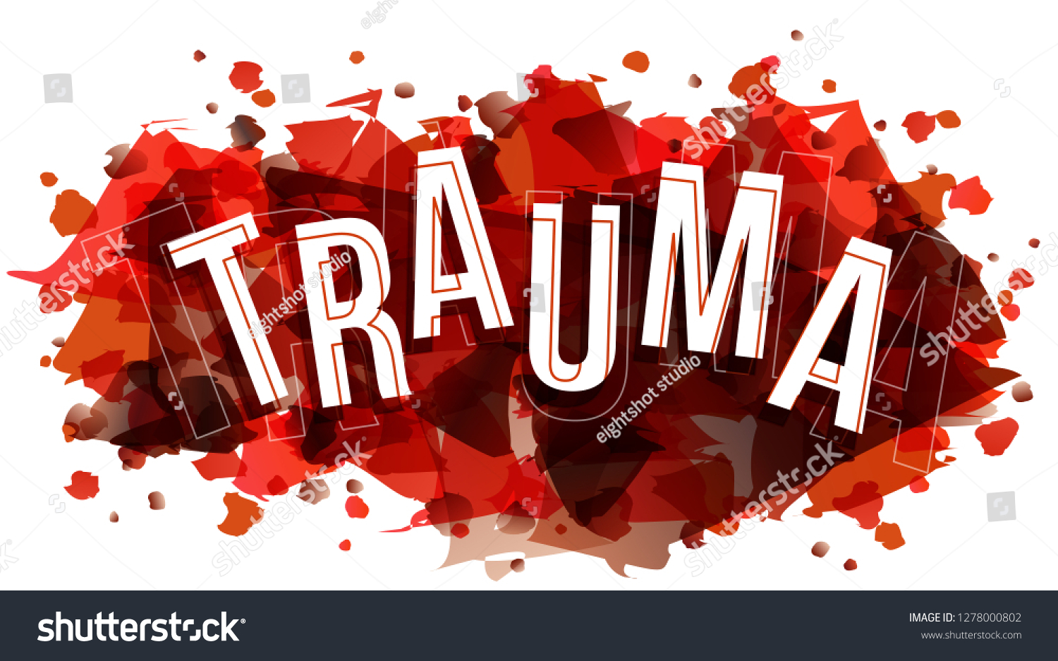 Vector de palabras de trauma, concepto: vector de stock (libre de ...