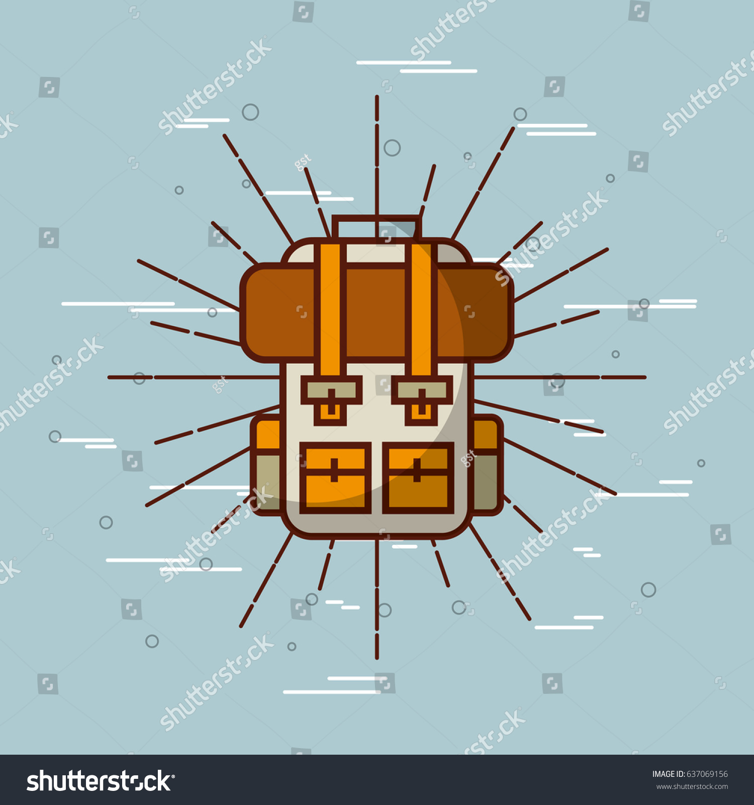 Travel Backpack Poster Image Stock Vector (Royalty Free) 637069156 ...