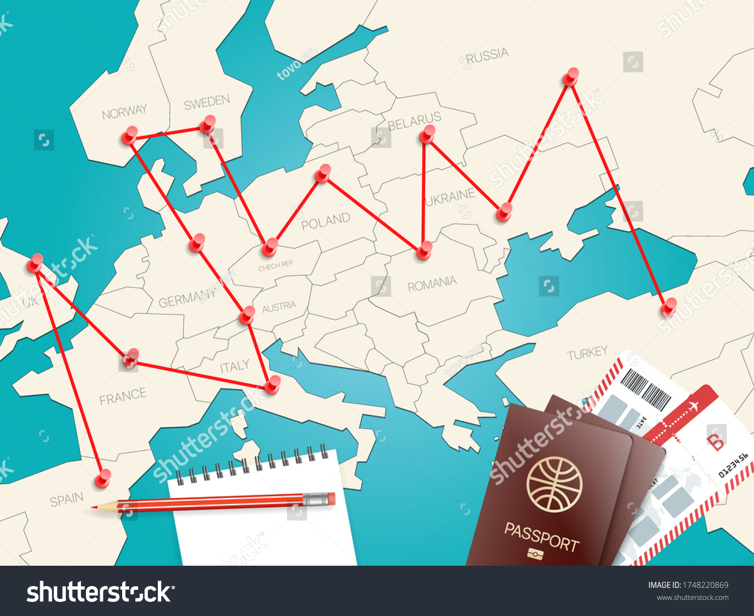 Travel Destinations Vector Concept Map Stock Vector (Royalty Free ...