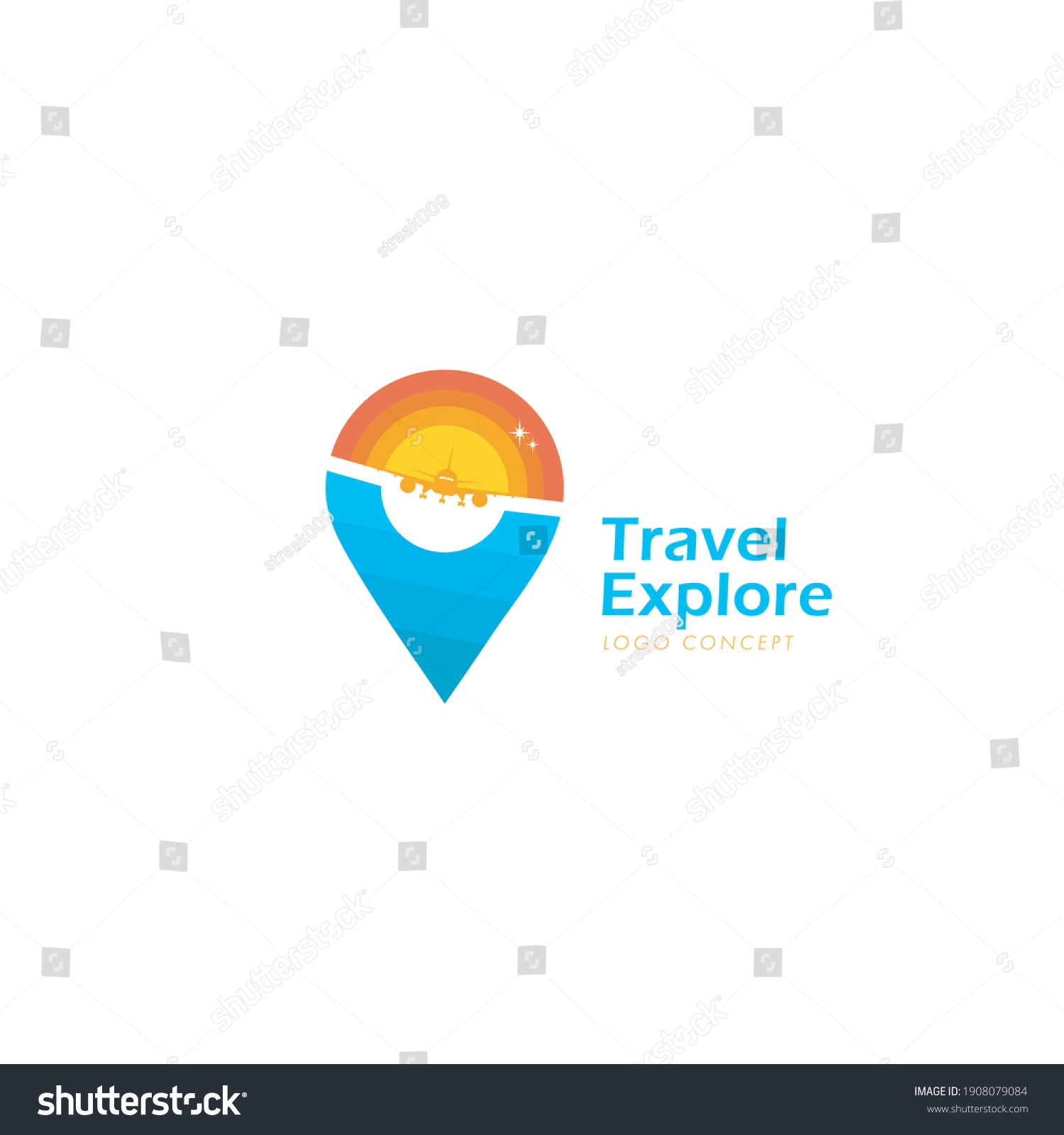 Travel Explore Logo Design Template Flat Stock Vector (Royalty Free ...
