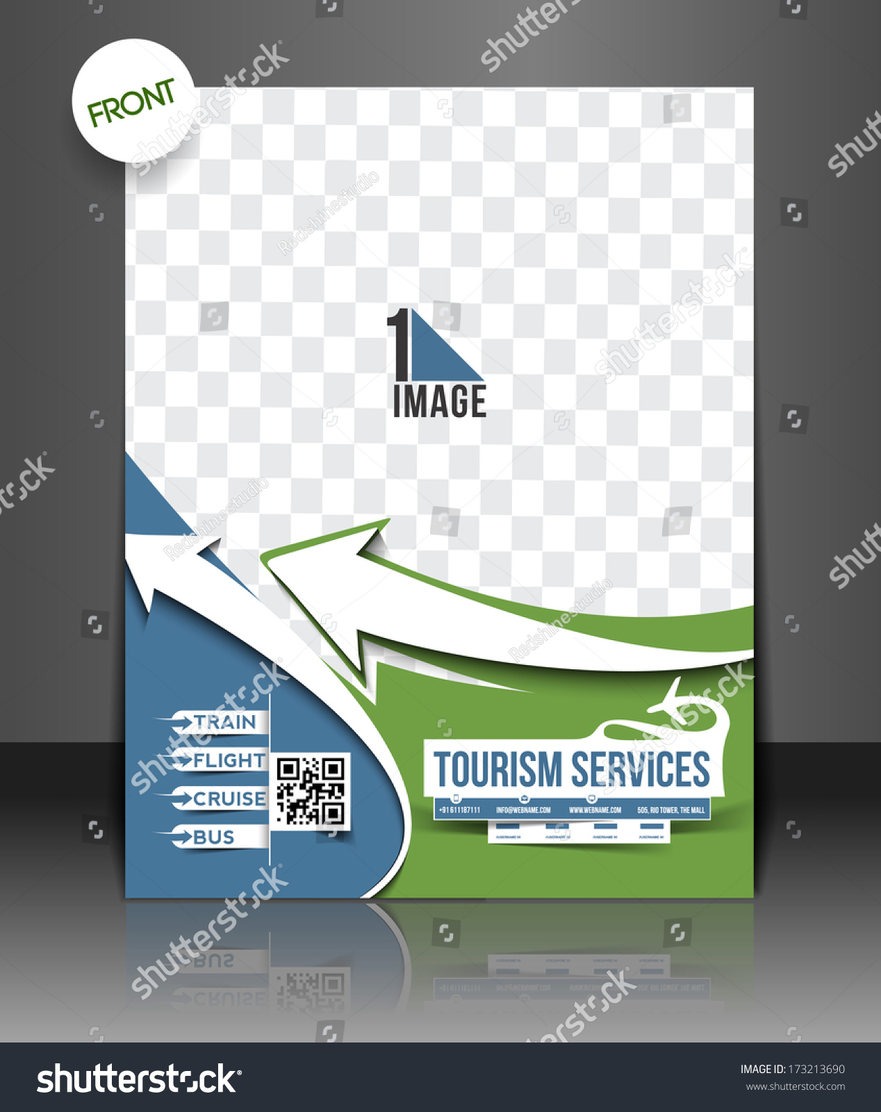 Travel Front Flyer Template Stock Vector (Royalty Free) 173213690