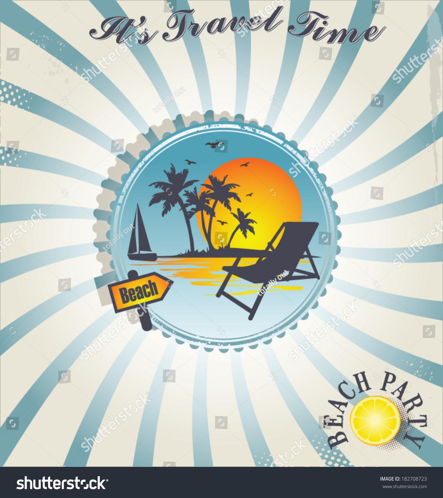 Travel Retro Background Stock Vector (Royalty Free) 182708723 ...