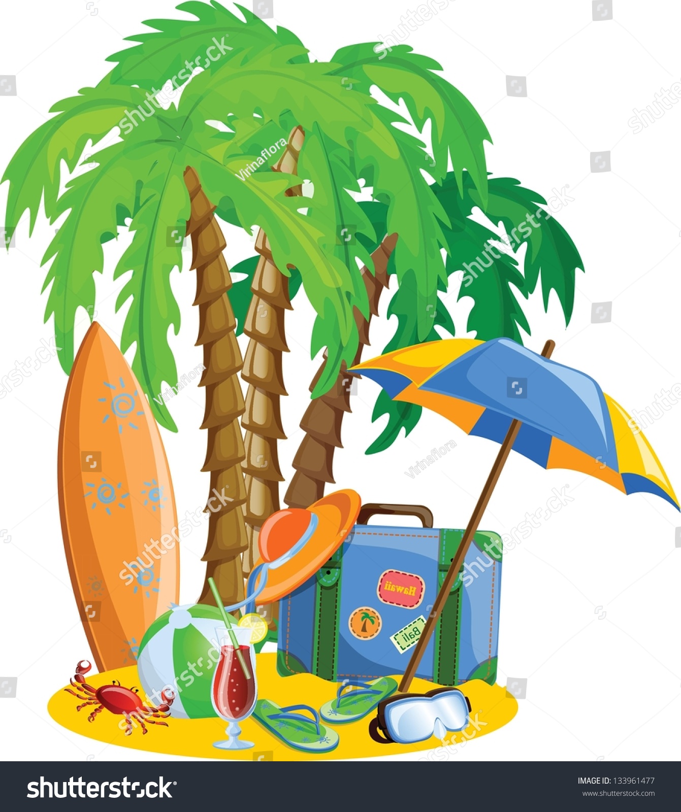 Travel Vacation Vector Background Stock Vector (Royalty Free) 133961477