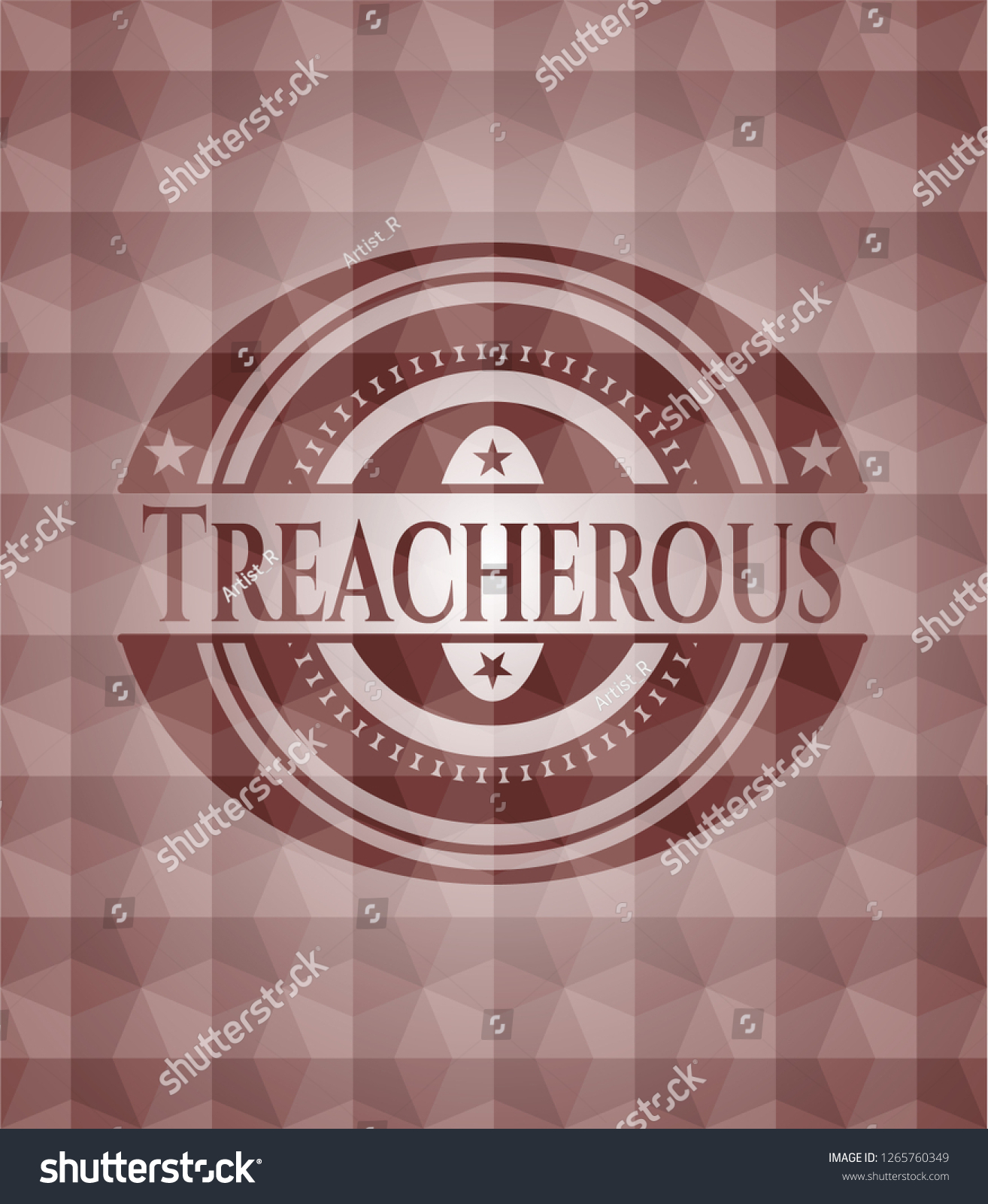 Treacherous Red Seamless Emblem Geometric Pattern Stock Vector (Royalty ...