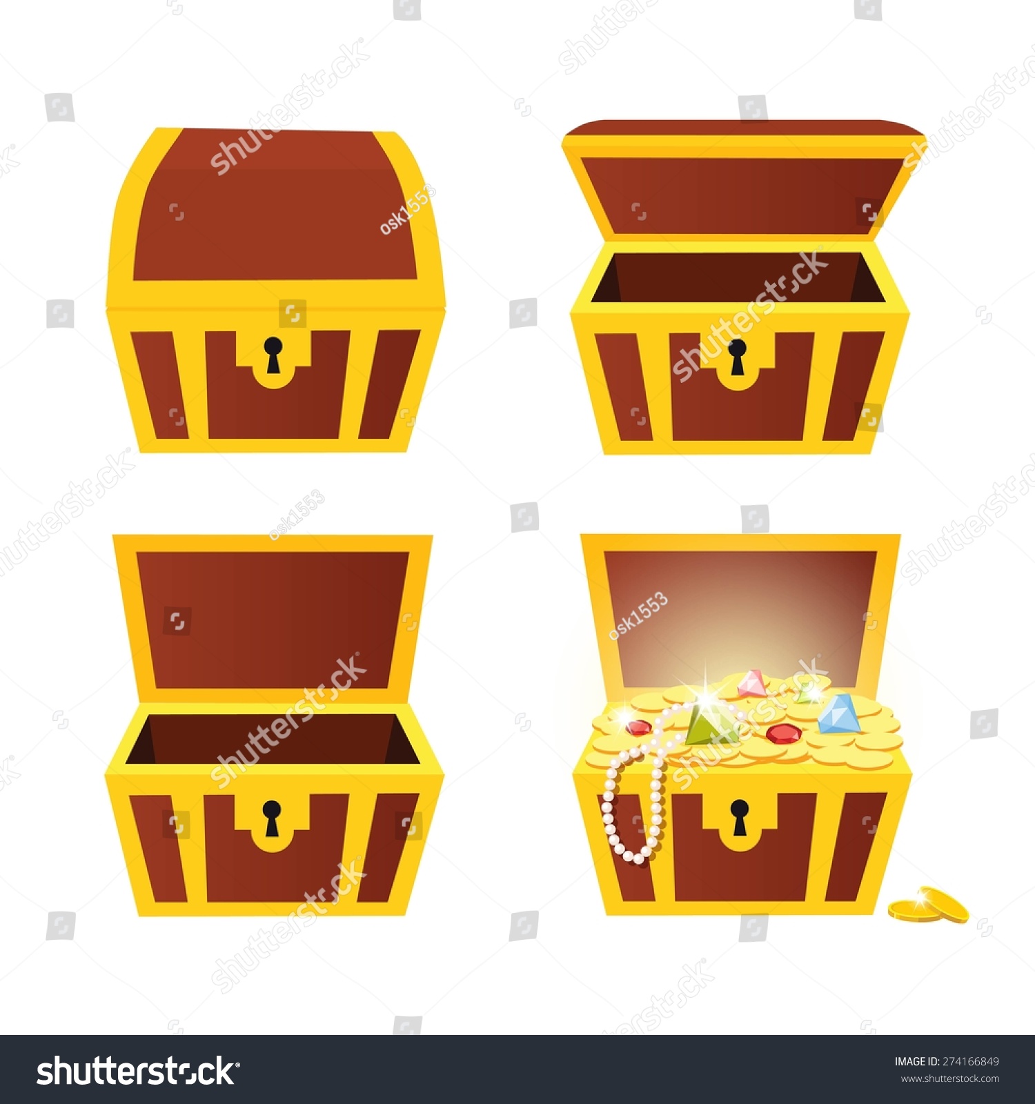 Treasure Chest Stock Vector Illustration 274166849 : Shutterstock