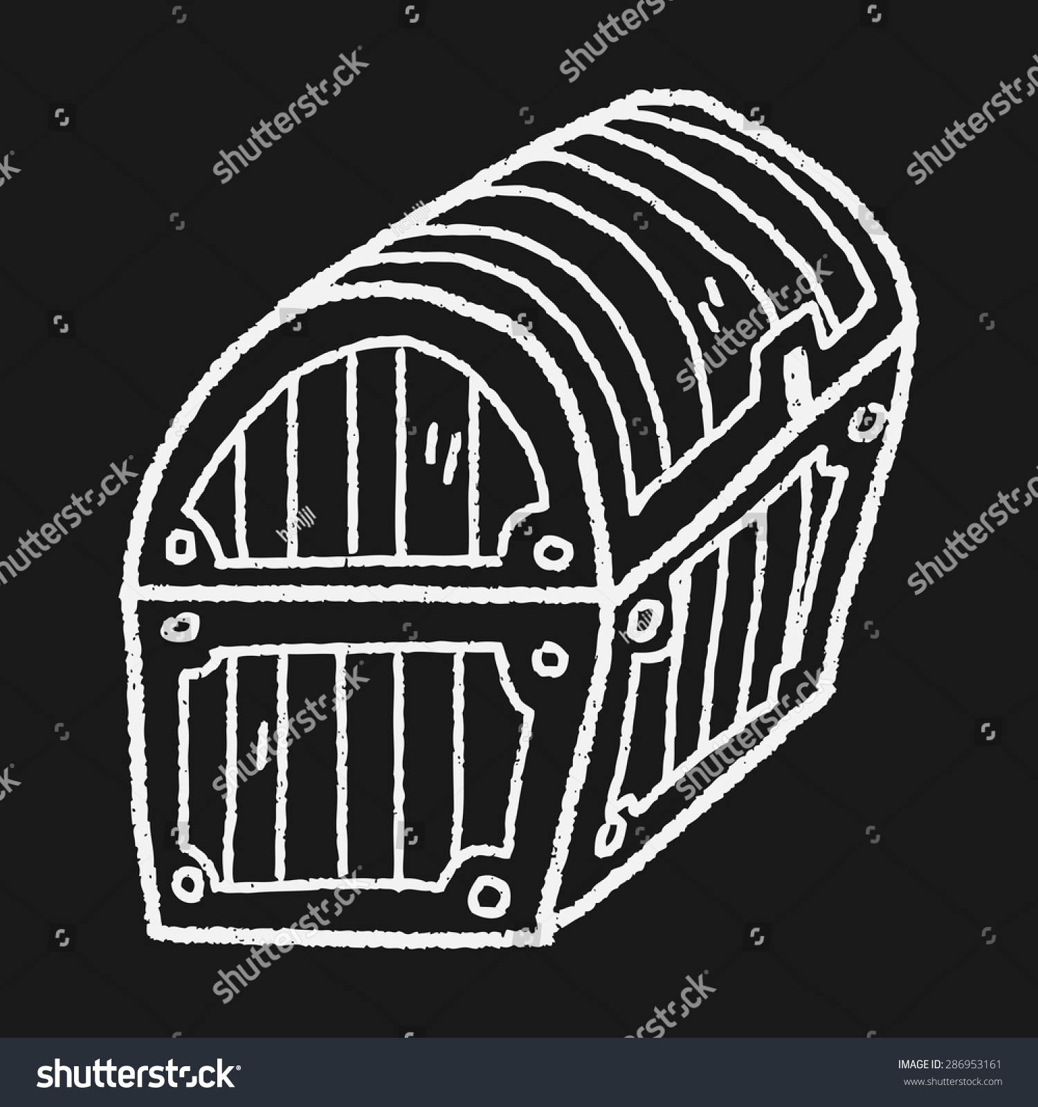 Treasure Chest Doodle Stock Vector (Royalty Free) 286953161 | Shutterstock