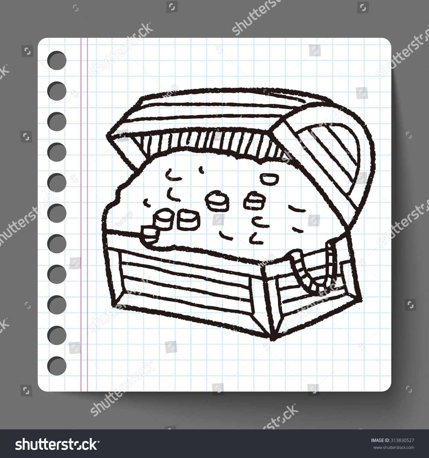 Treasure Chest Doodle Stock Vector (Royalty Free) 313830527 | Shutterstock