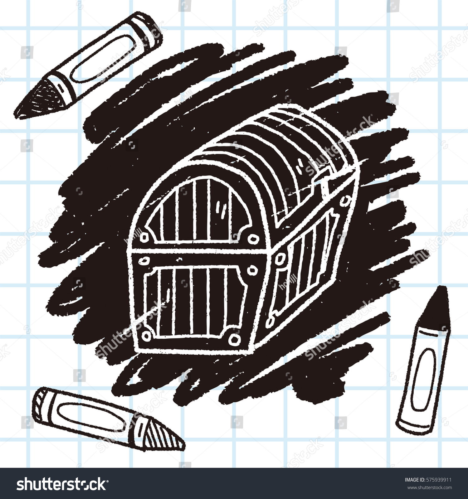 Treasure Chest Doodle Stock Vector (Royalty Free) 575939911 | Shutterstock
