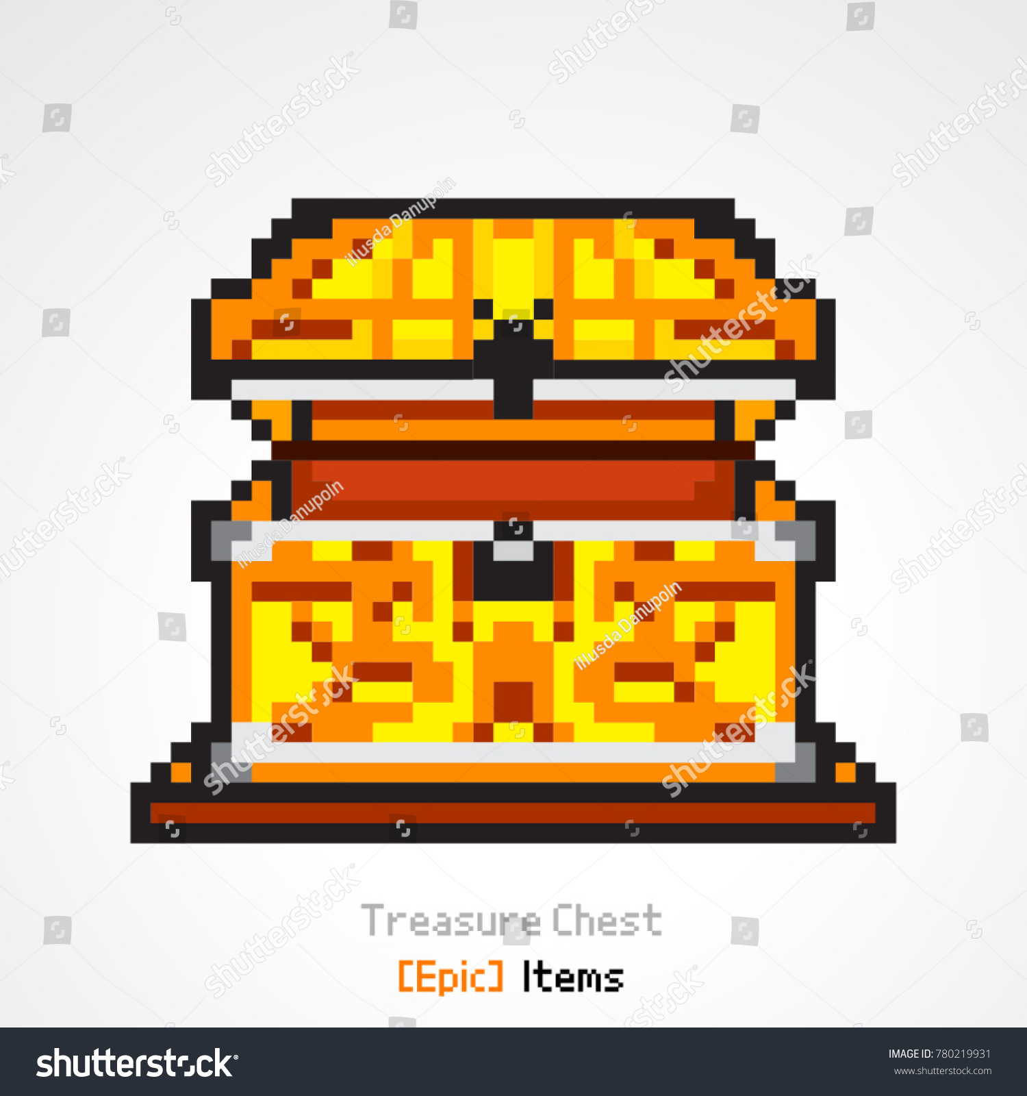 Treasure Chest Pixel Art Stock Vector (Royalty Free) 780219931 ...