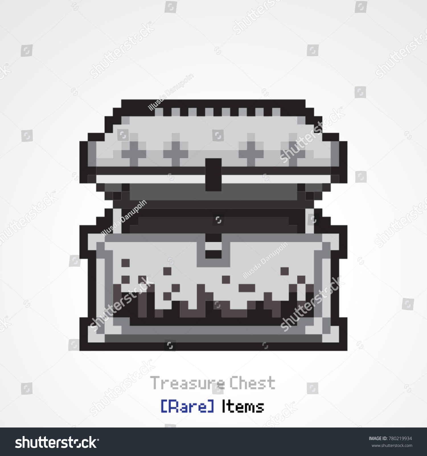 Treasure Chest Pixel Art Stock Vector (Royalty Free) 780219934