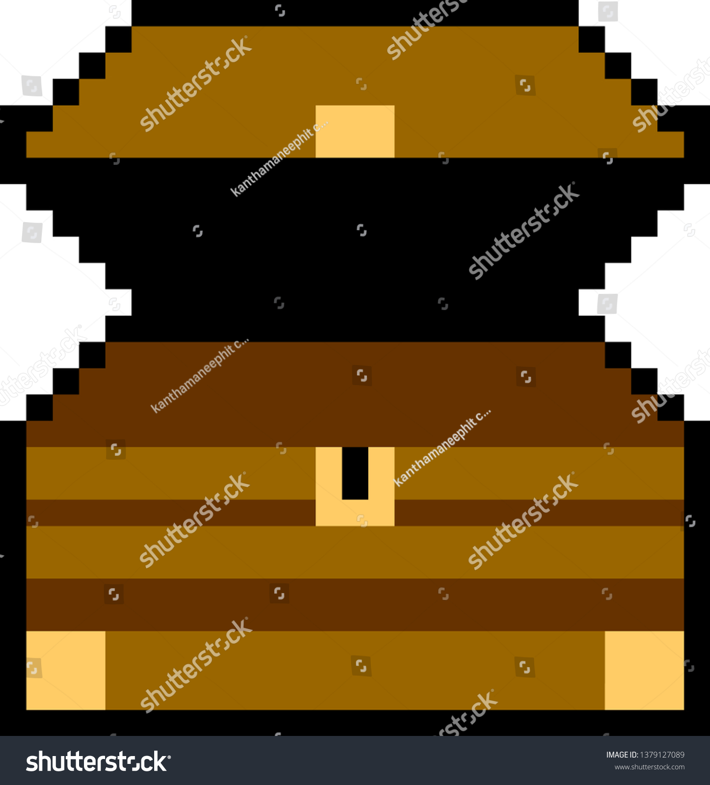 Treasure Chest Pixels Art Stock Vector (Royalty Free) 1379127089 ...