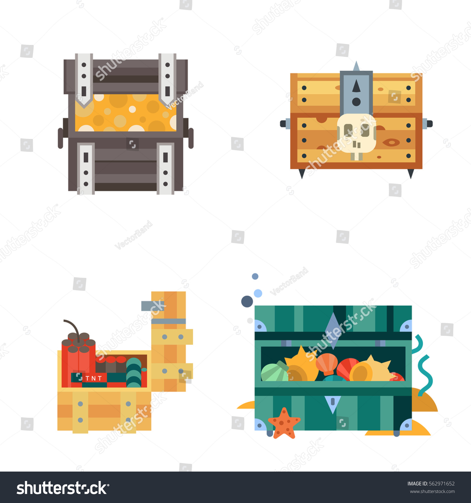 Treasure Chest Vector Illustration Stock Vector (Royalty Free ...