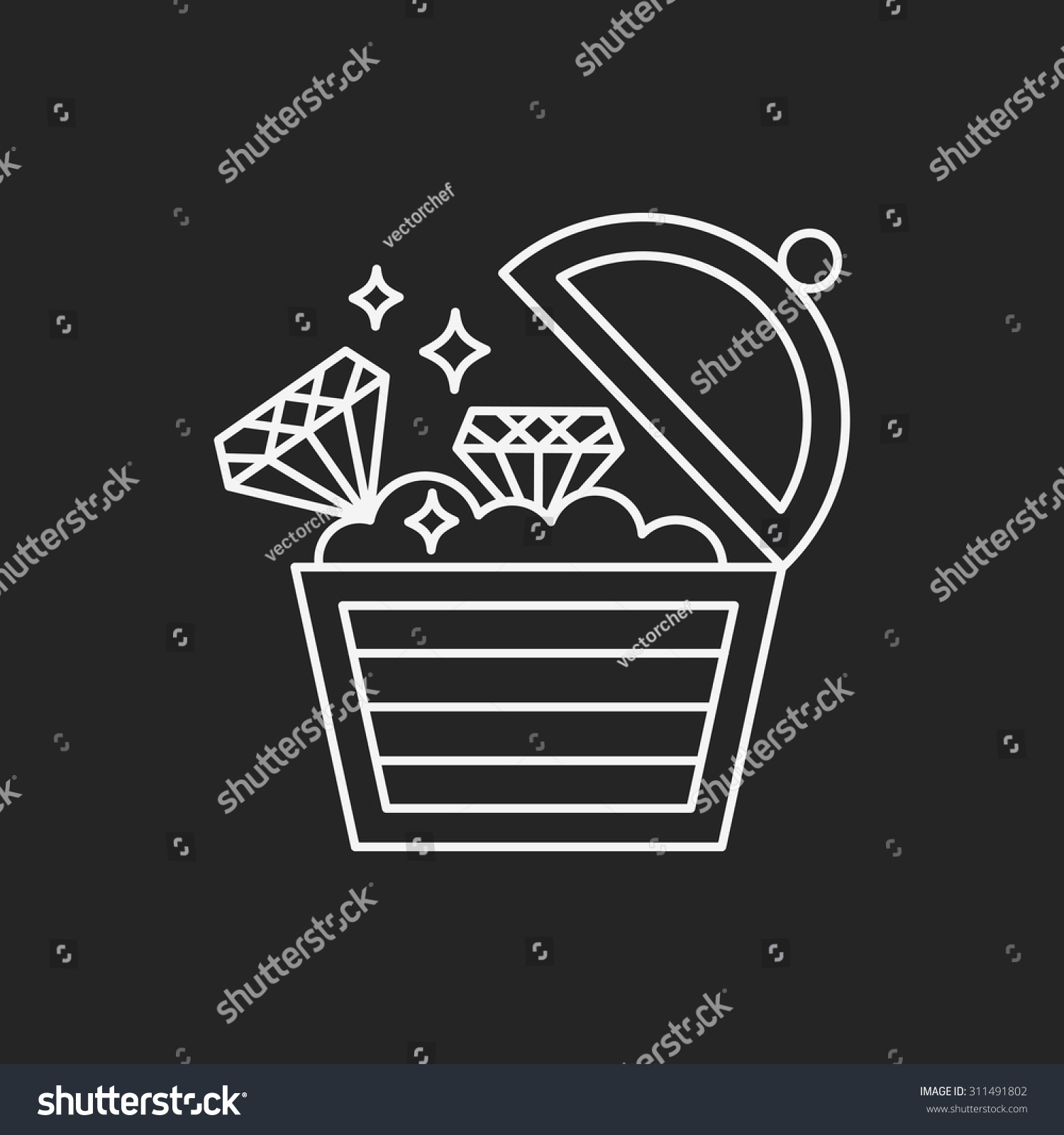 Treasure Line Icon Stock Vector (Royalty Free) 311491802 | Shutterstock