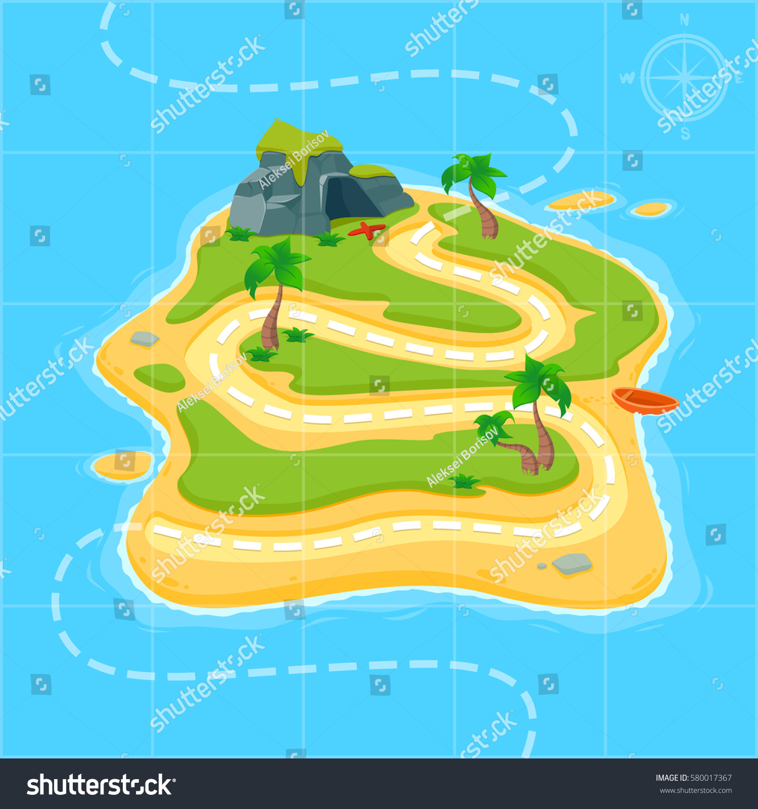 Treasure Map Game Treasure Map Islands Stock Vector (Royalty Free ...