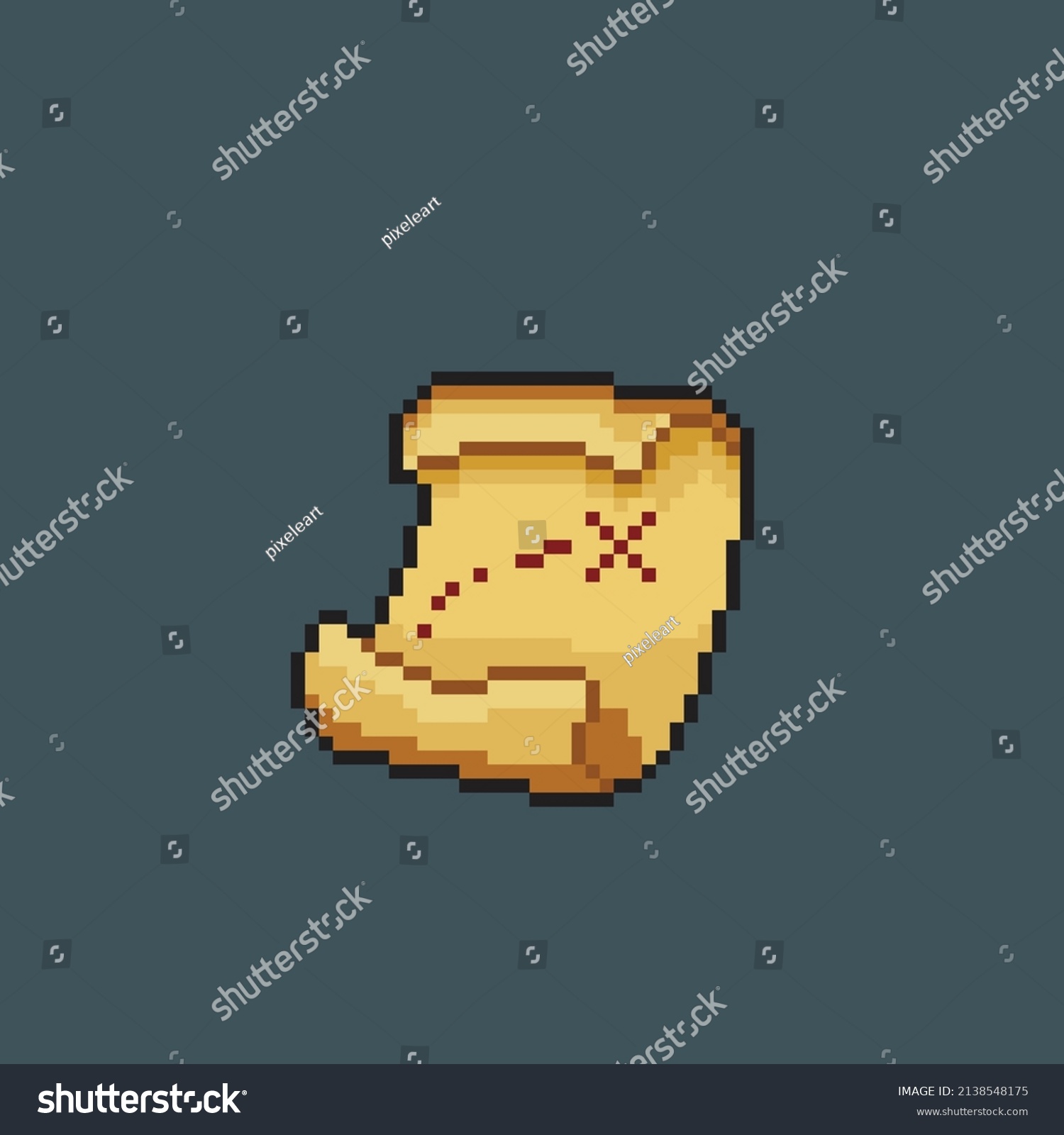 Treasure Map Pixel Style Stock Vector (Royalty Free) 2138548175 ...
