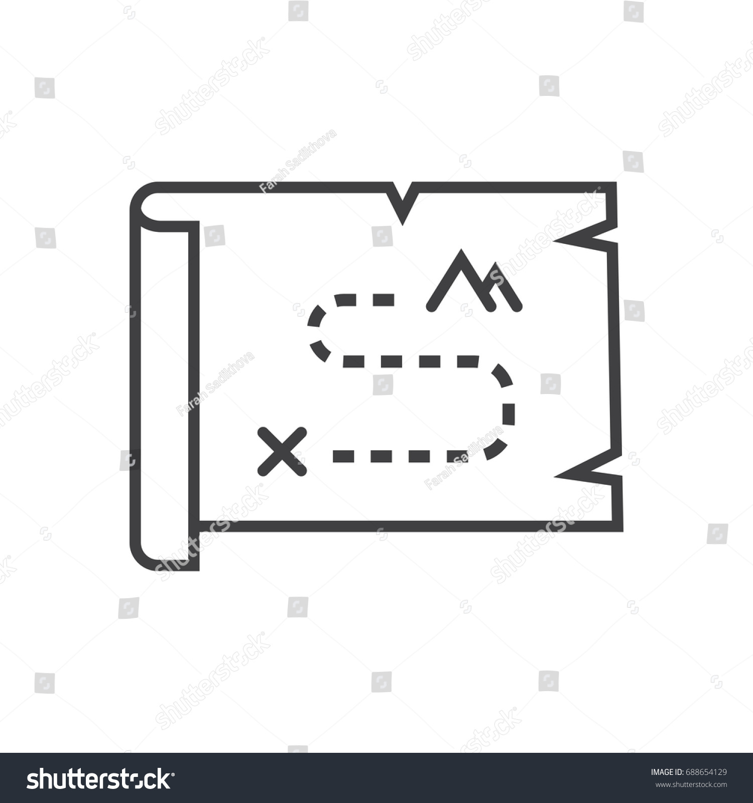 Treasure Map Line Icon Stock Vector (Royalty Free) 688654129 | Shutterstock