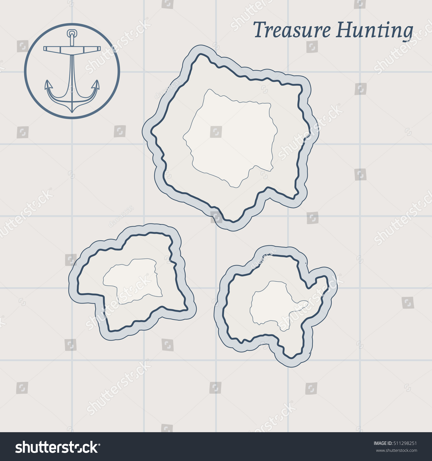 Treasure Map Islands Vector Background Game Stock Vector (Royalty Free ...