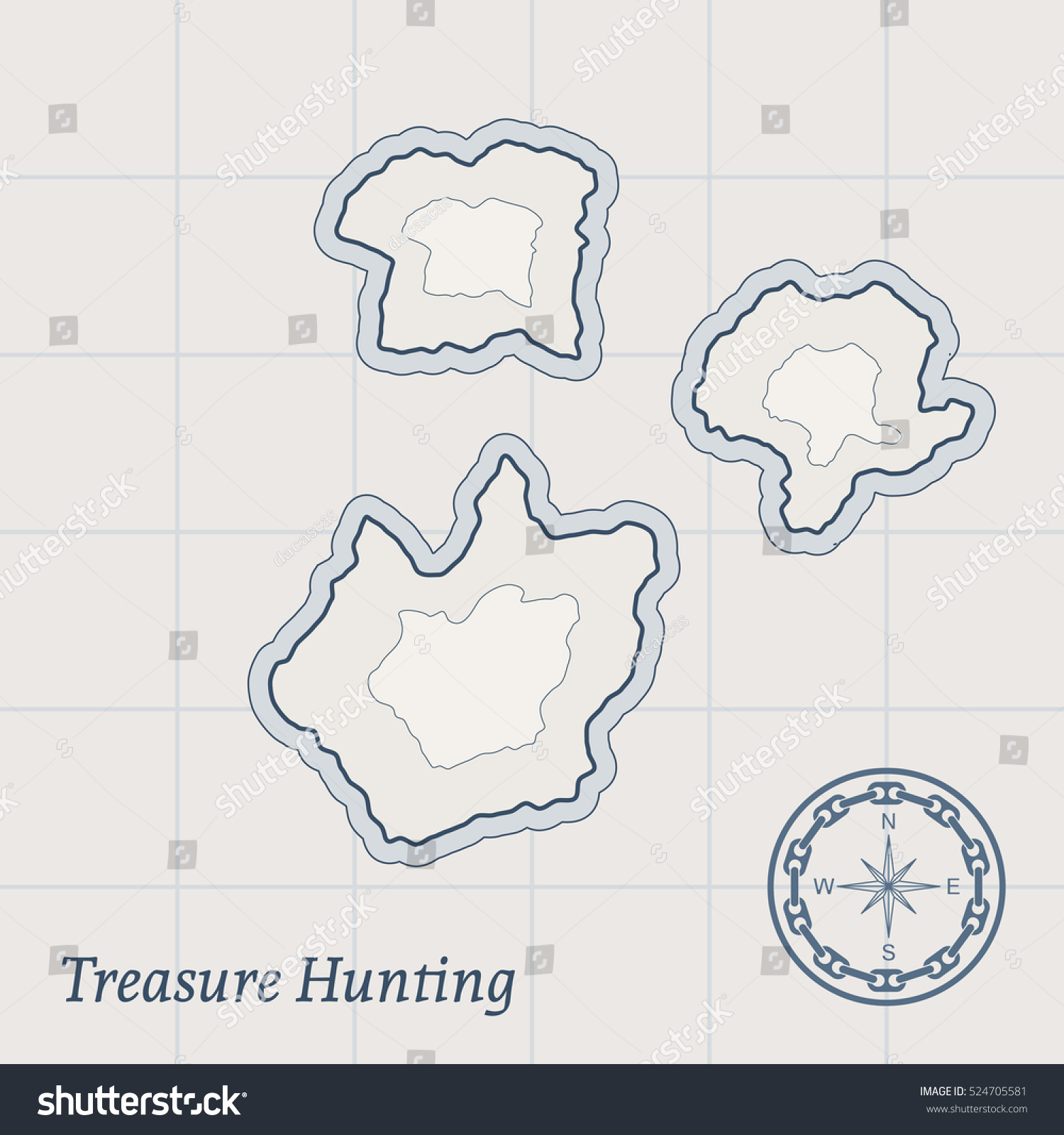 Treasure Paper Map Islands Vector Background Stock Vector (Royalty Free ...