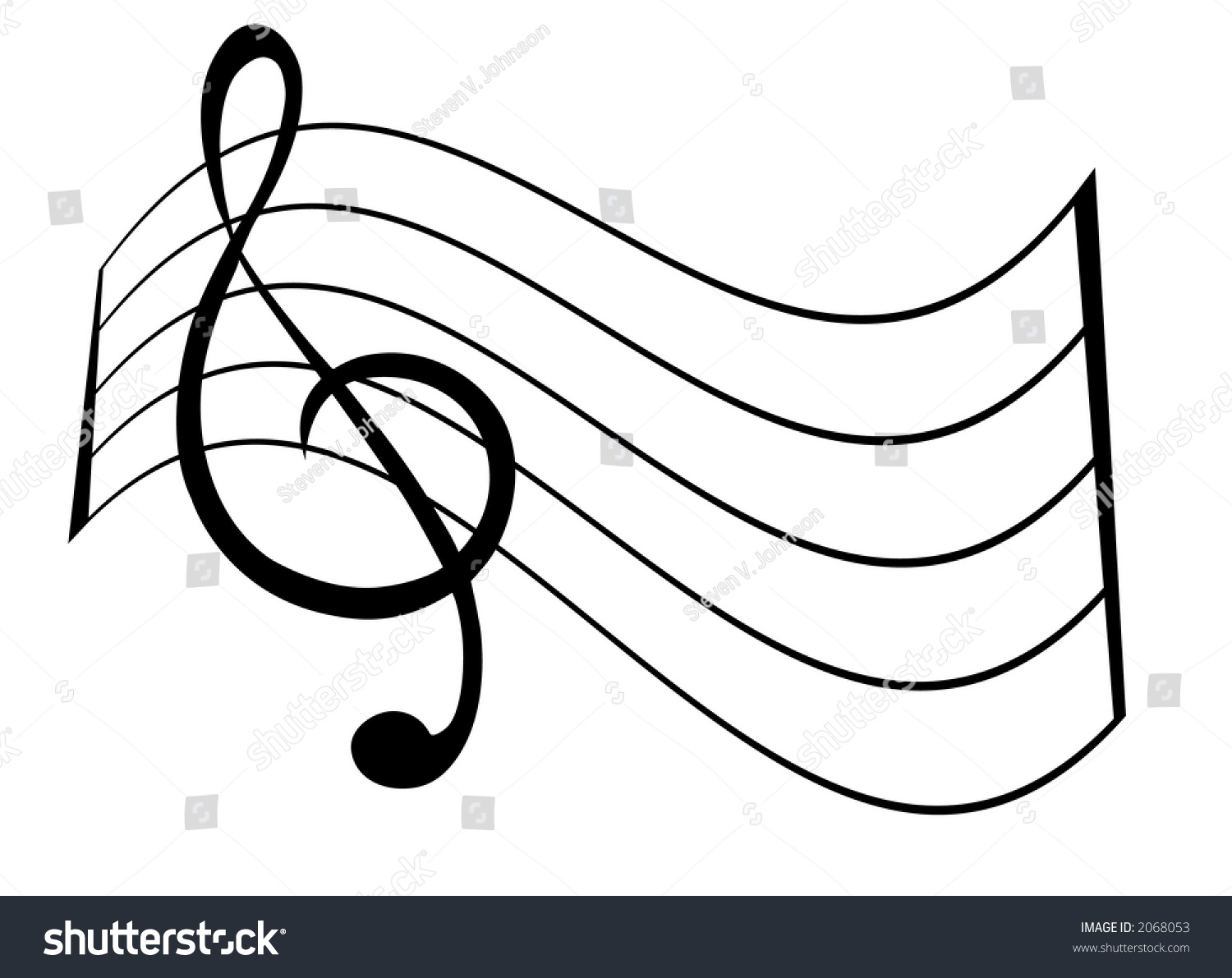 Treble Clef And Staff Stock Vector Illustration 2068053 : Shutterstock