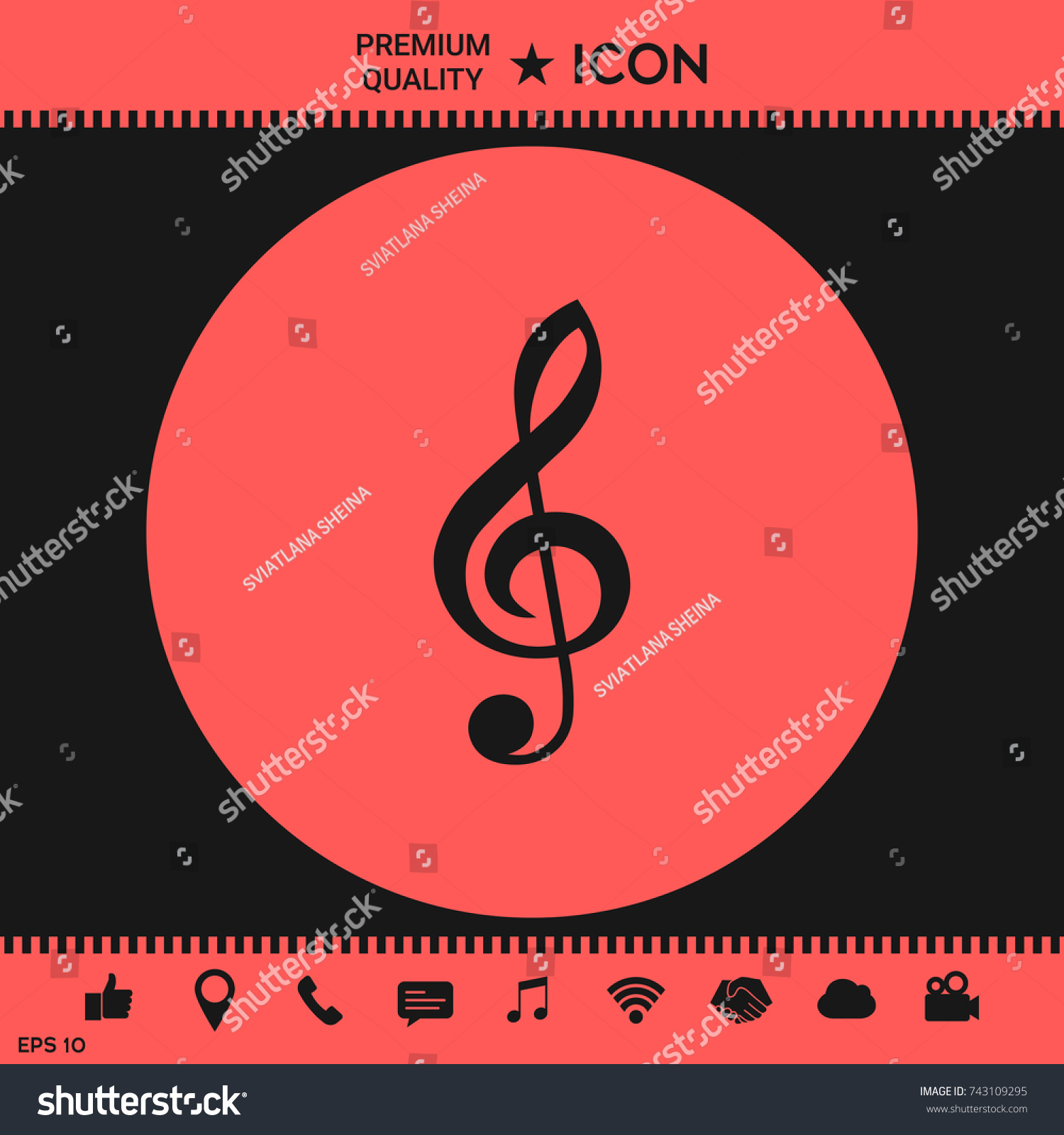 Treble Clef Icon Stock Vector (Royalty Free) 743109295 | Shutterstock