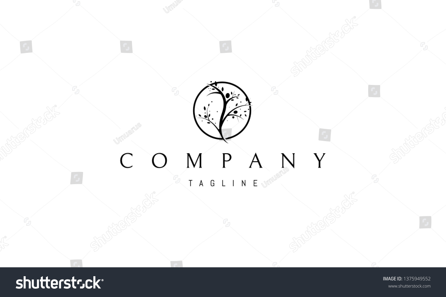 Tree Abstract Black Circle Vector Logo: เวกเตอร์สต็อก (ปลอดค่าลิขสิทธิ์ ...