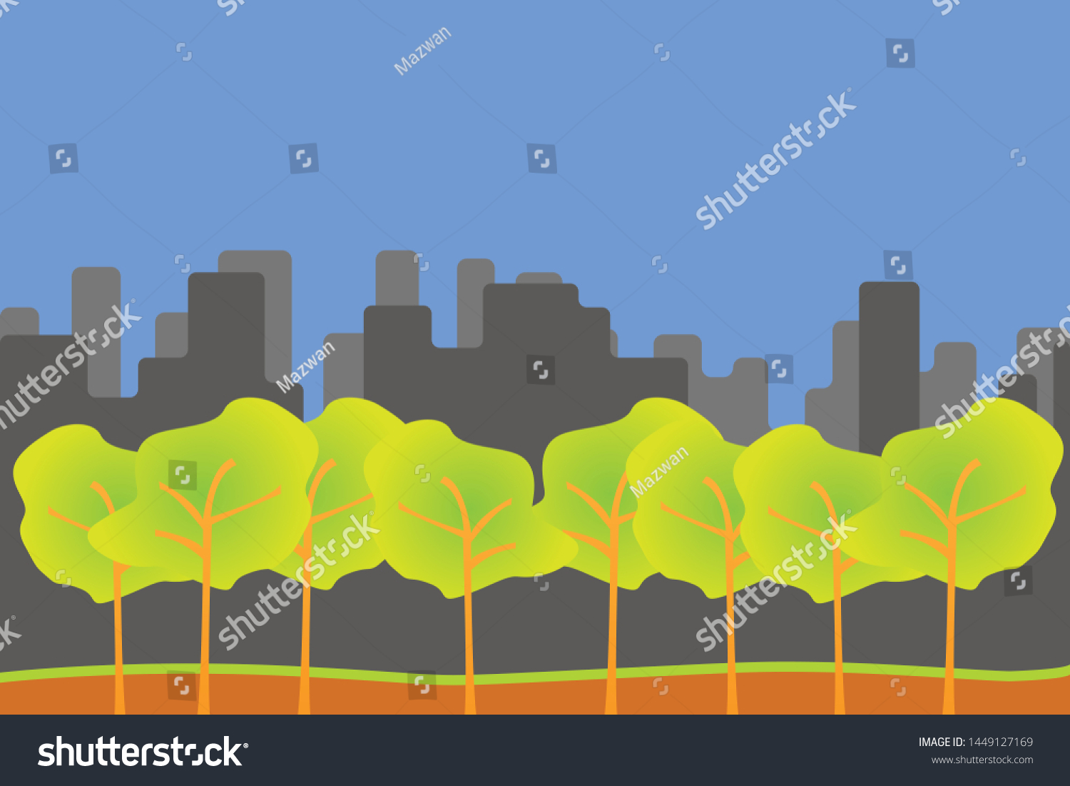 Tree Building Flat Vector Illustration Stock Vector (Royalty Free ...