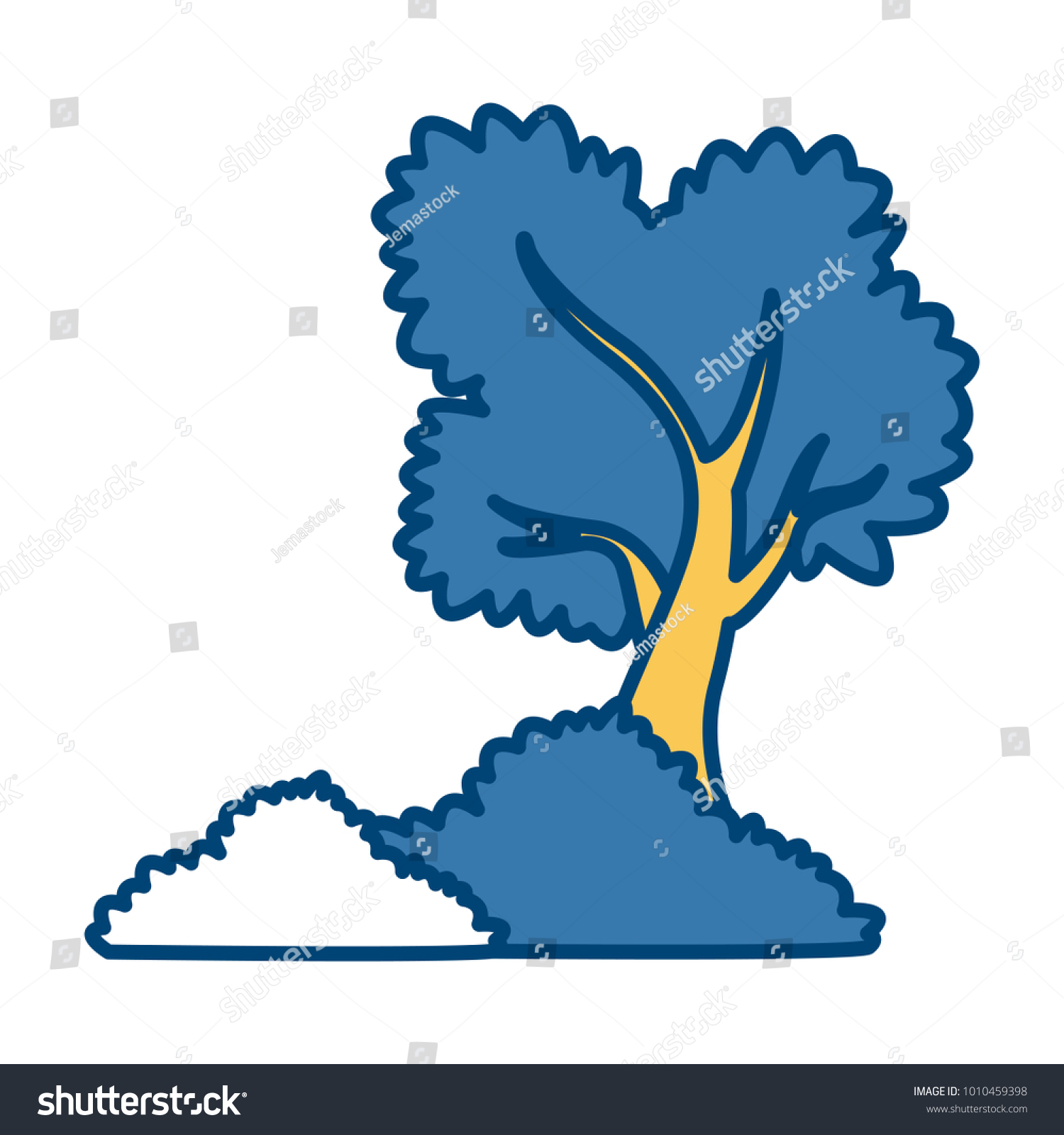 Tree Bushes Cartoon Stock Vector (Royalty Free) 1010459398 | Shutterstock