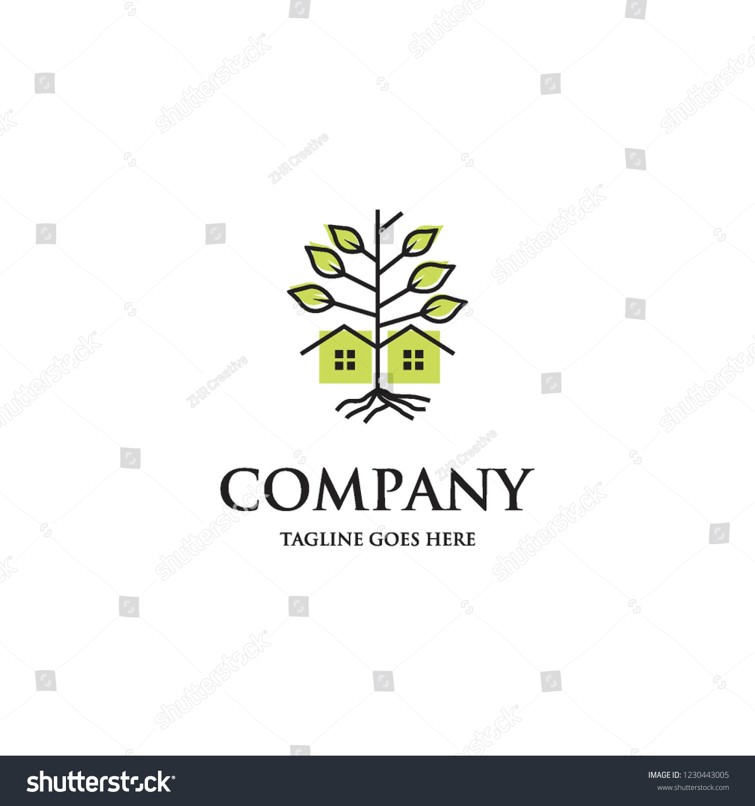 Tree Home Logo Icon Vector Stock Vector (Royalty Free) 1230443005 ...