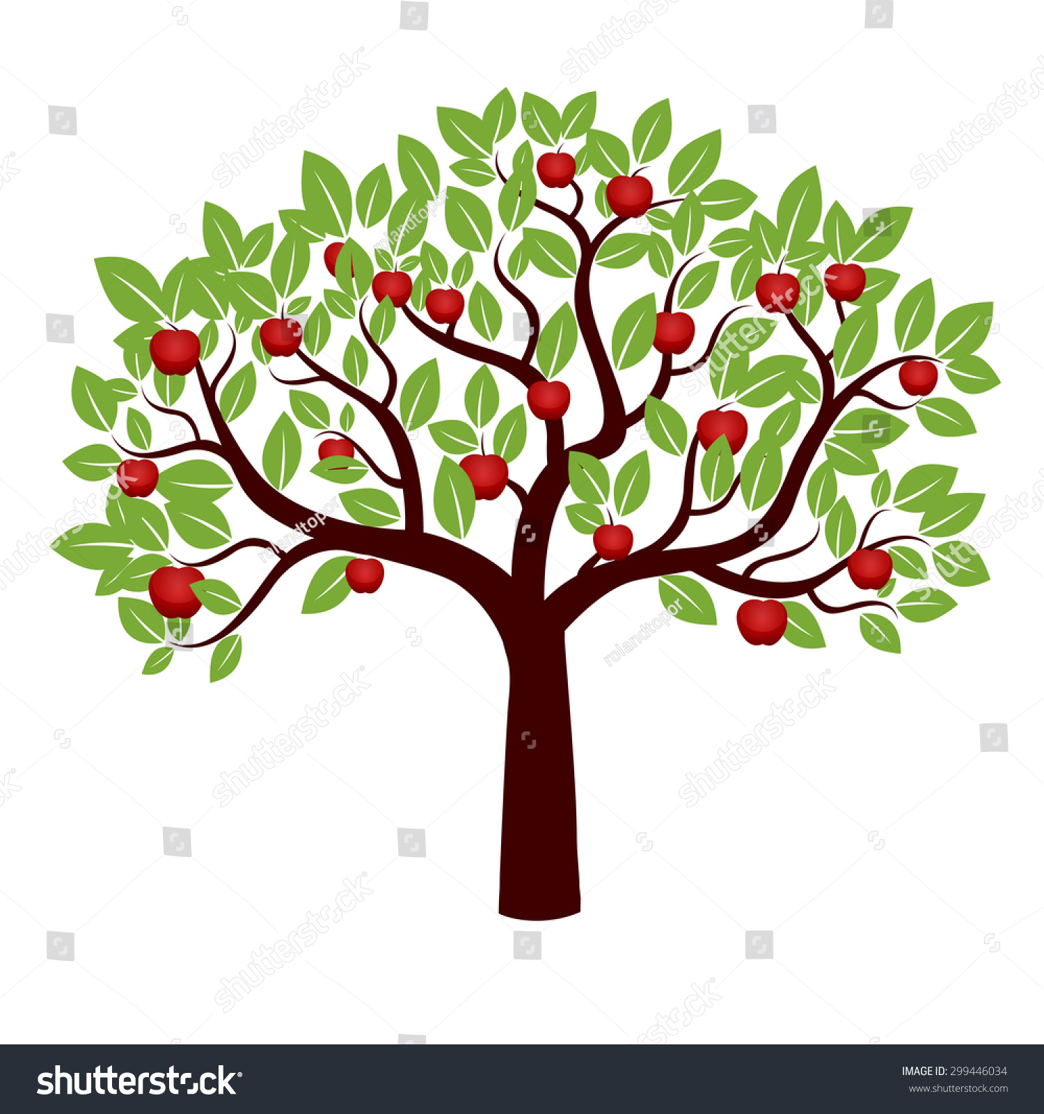 Tree Red Apple Vector Image: เวกเตอร์สต็อก (ปลอดค่าลิขสิทธิ์) 299446034 ...
