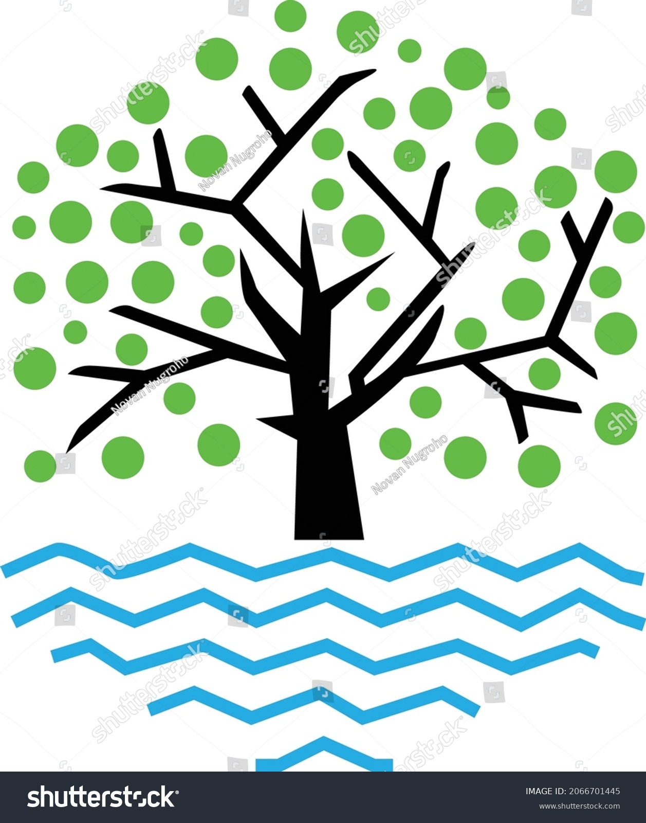 Tree River Logo Icon Vector Illustration Stock Vector (Royalty Free ...