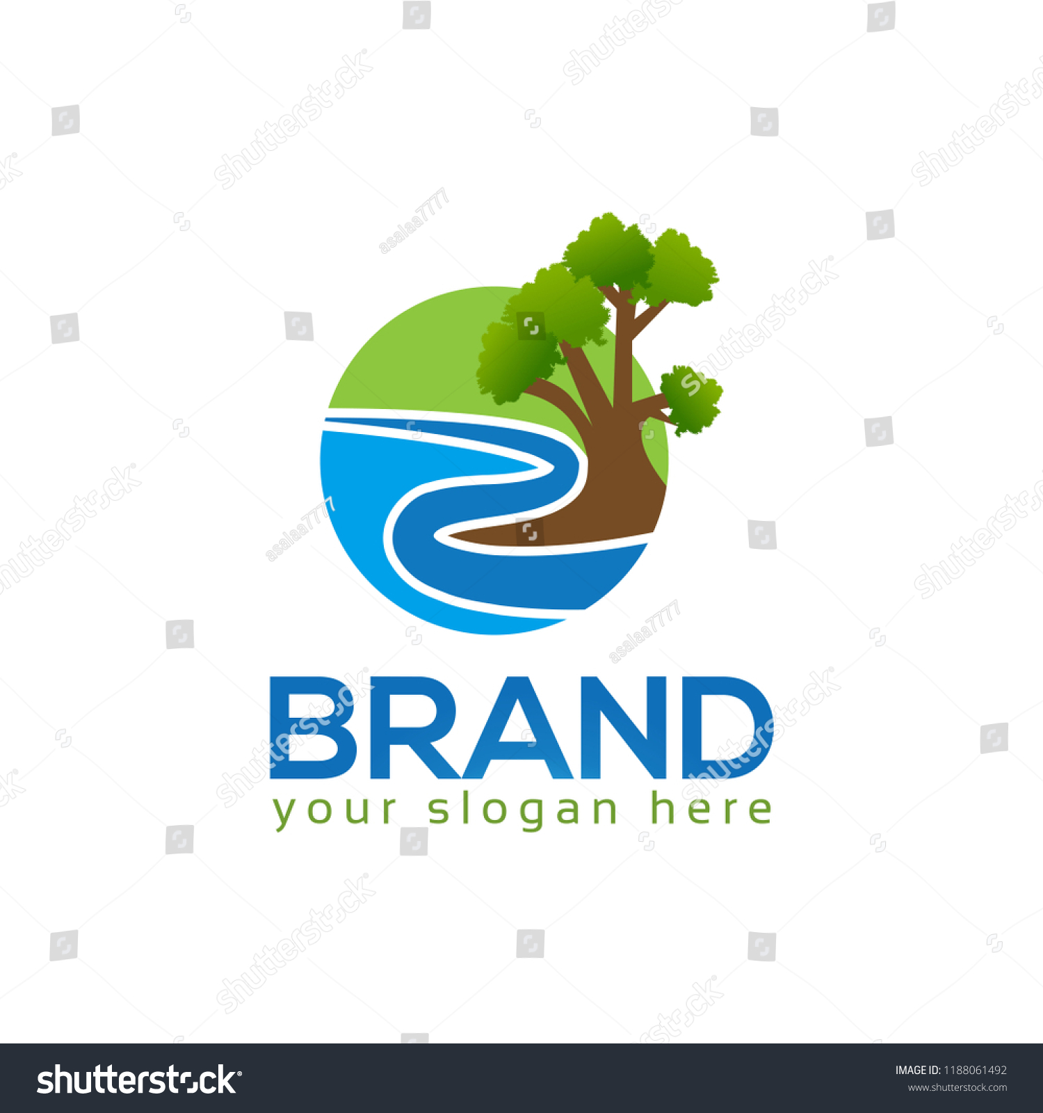 Tree Rivers Logo Template Vector Icon Stock Vector (Royalty Free ...