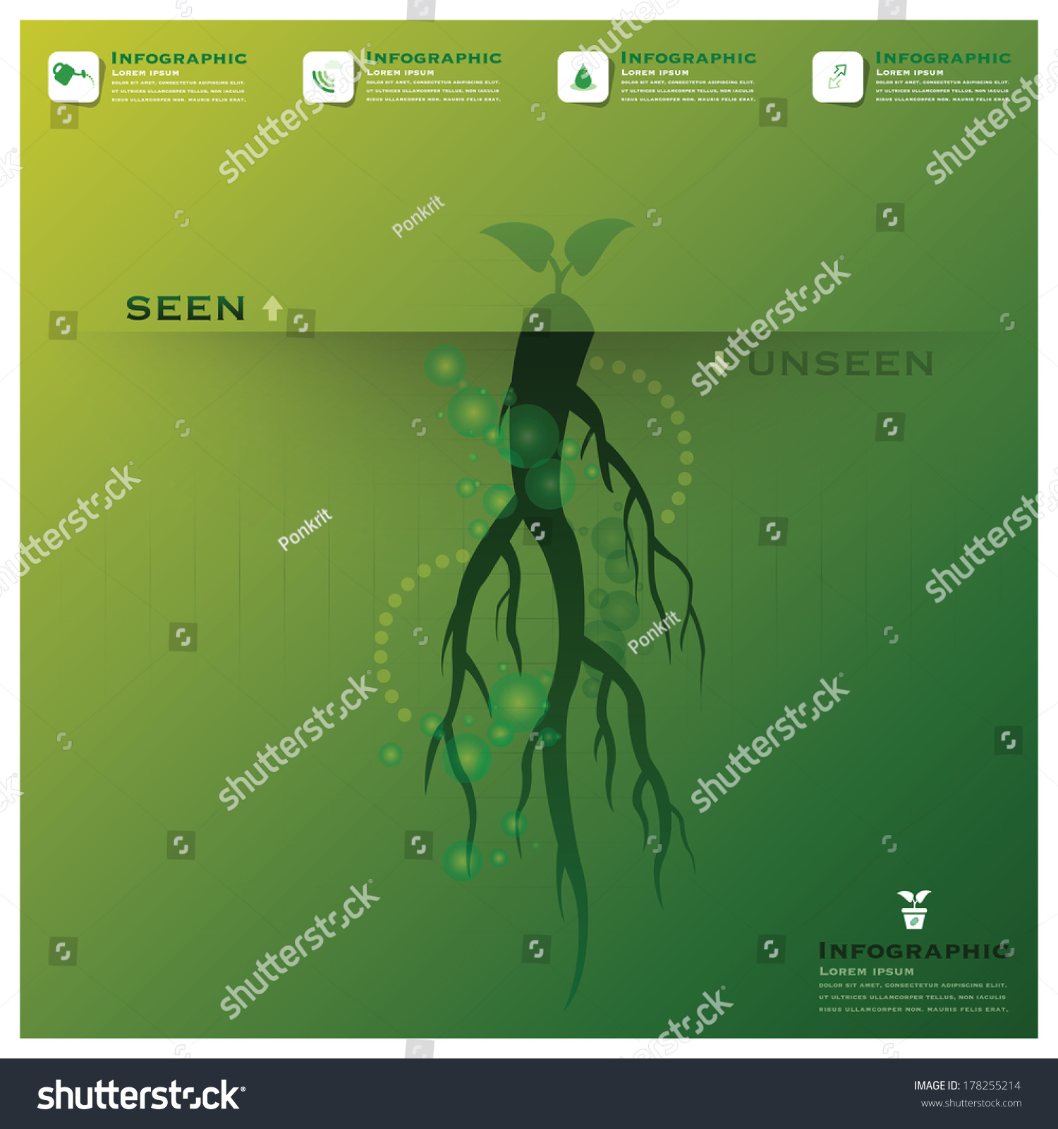 Tree Root Infographic Science Background Design: vetor stock (livre de ...