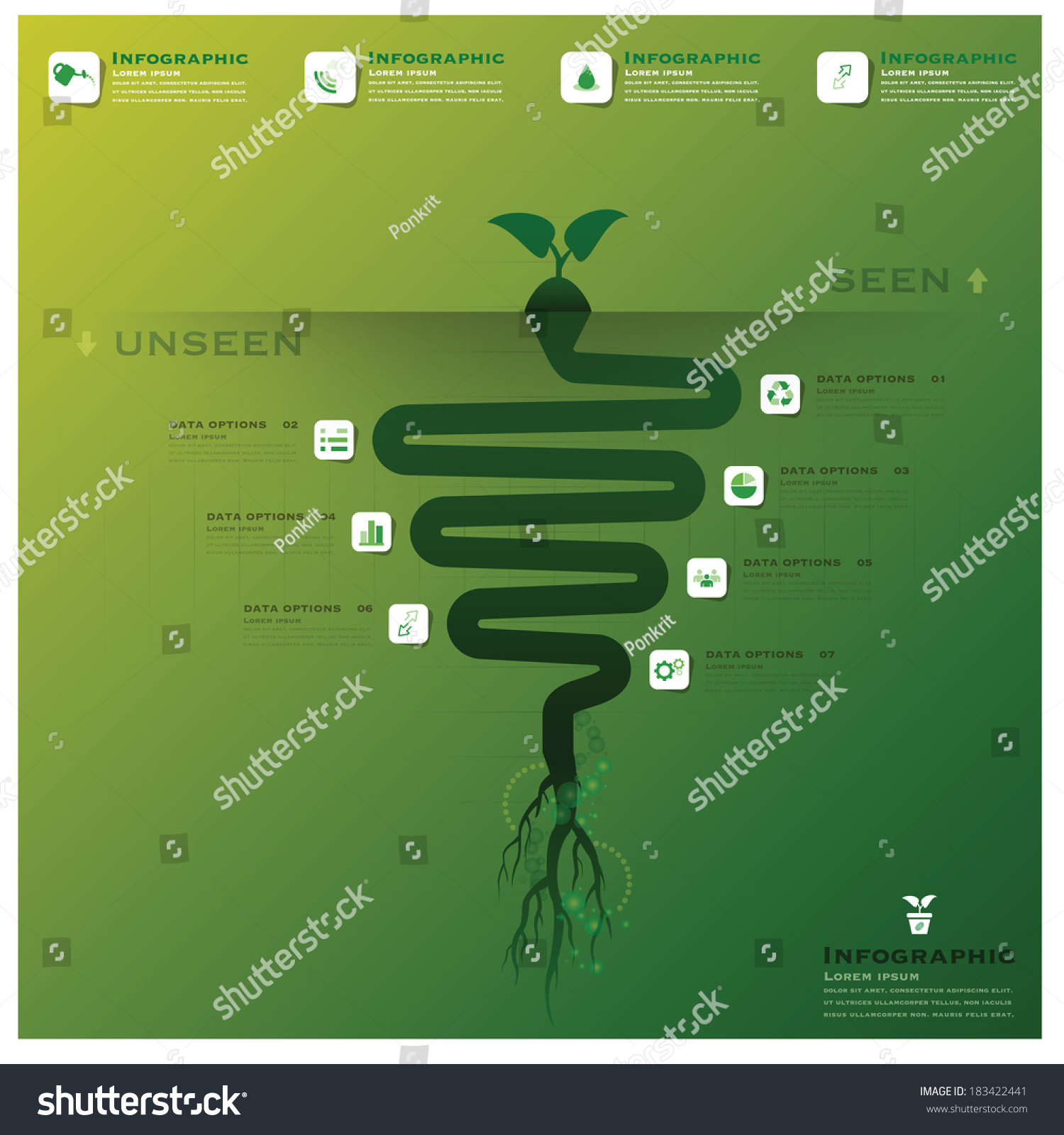 Tree Root Infographic Science Background Design: vector de stock (libre ...