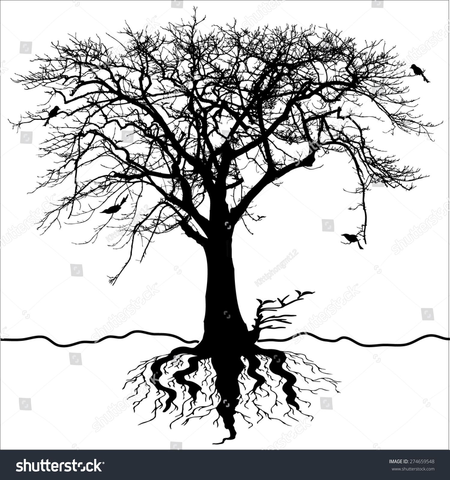 Tree Root On Isolated Stock Vector (Royalty Free) 274659548 | Shutterstock