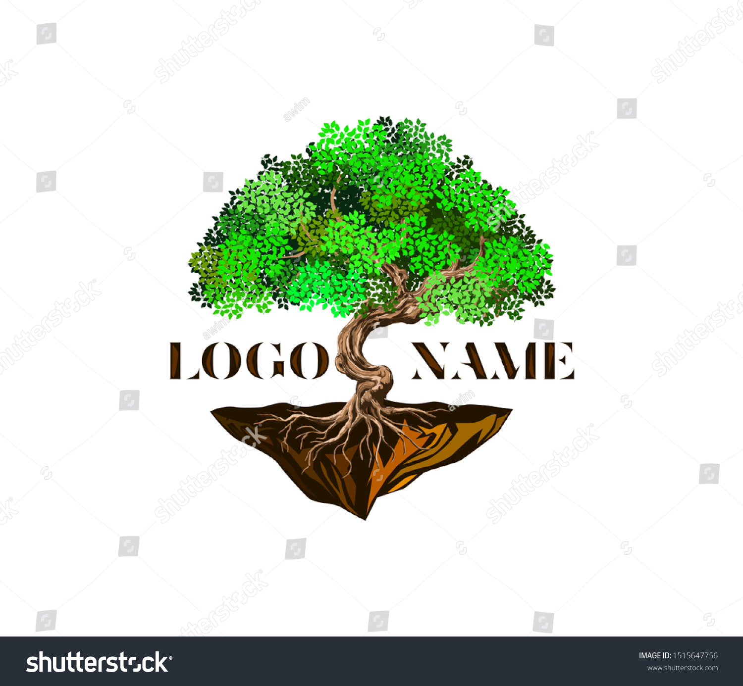 Tree Roots Logo Design Vector Isolated Stock Vector (Royalty Free ...