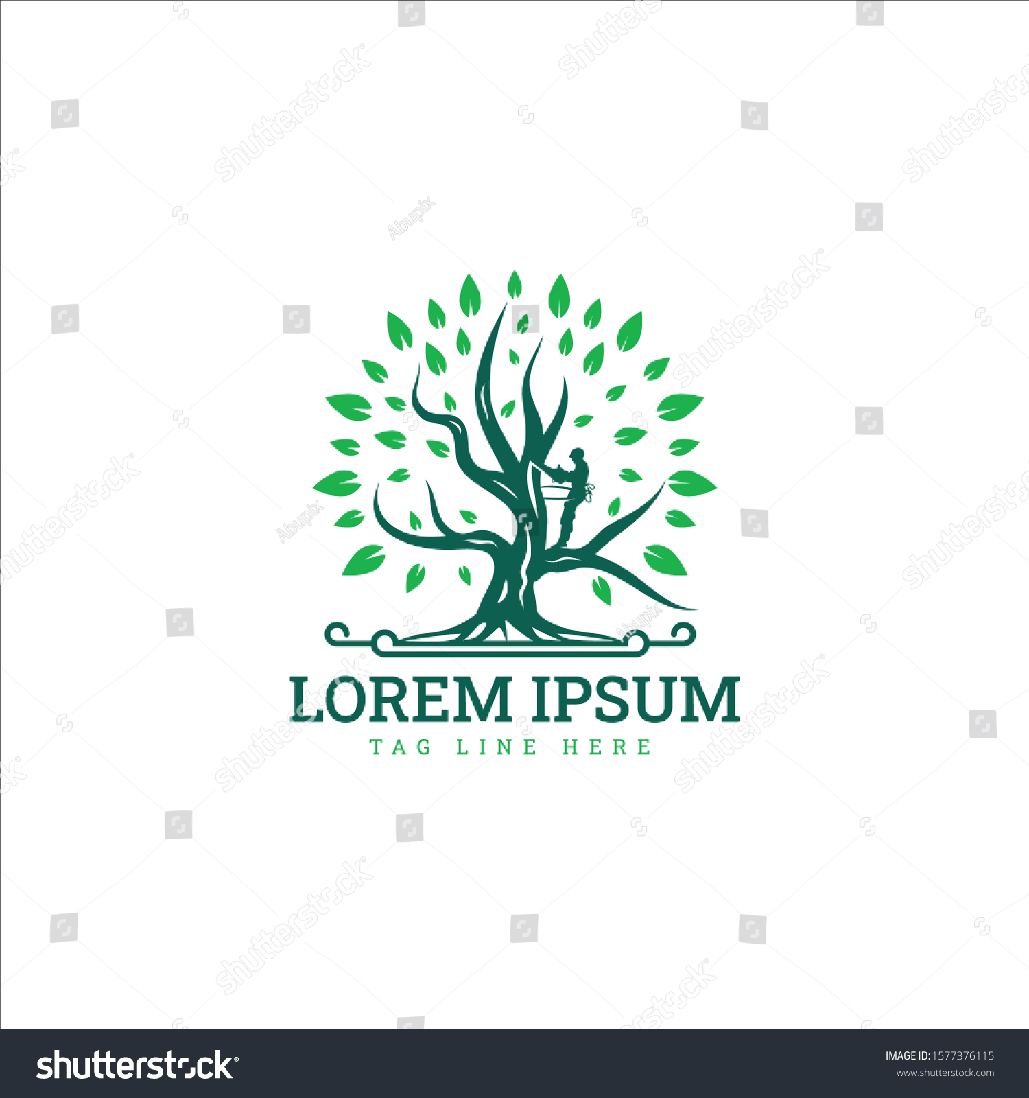 Tree Arborist Vector Logo Icon Stock Vector (Royalty Free) 1577376115