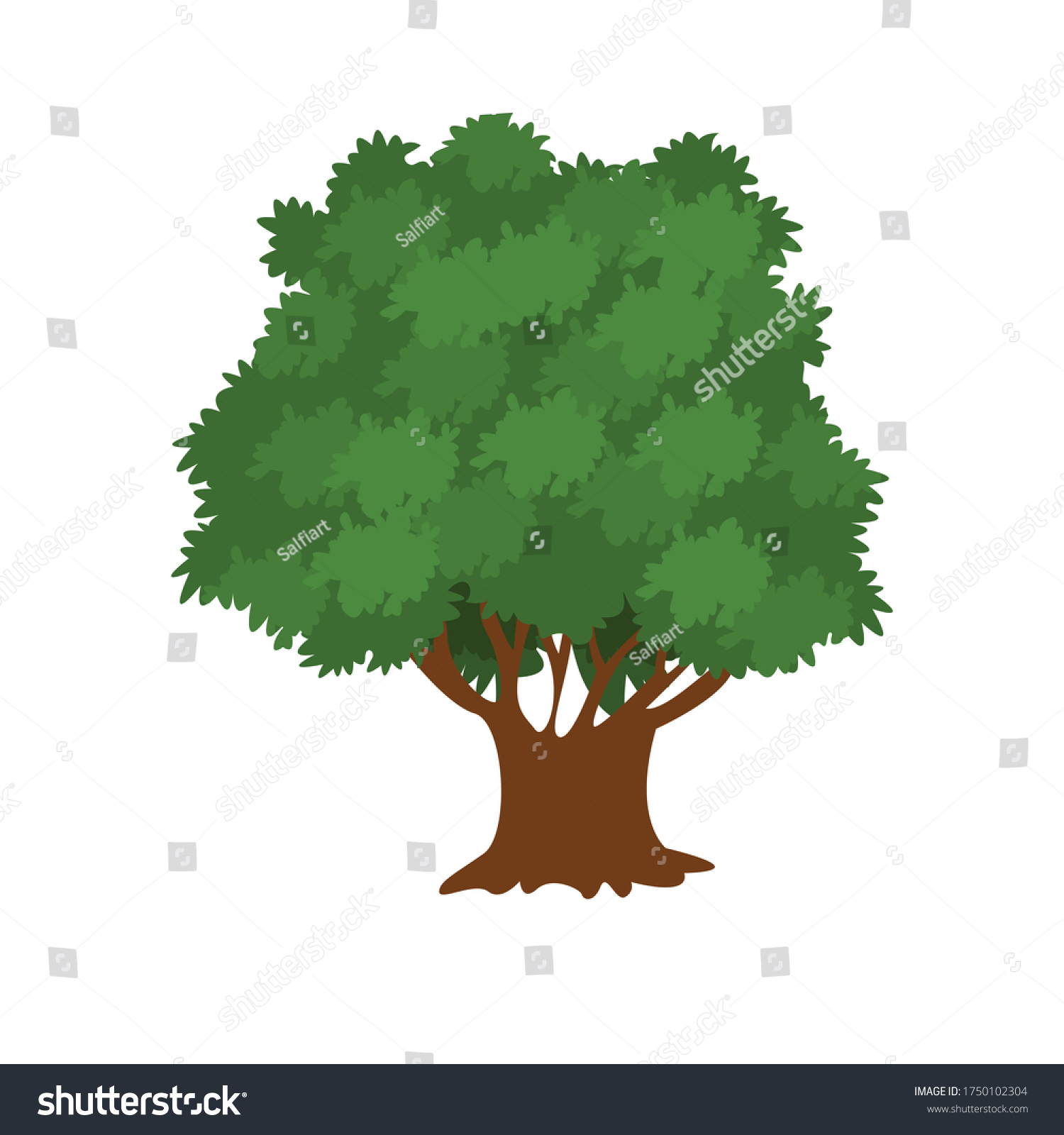 Tree Botanical Cartoon Vector Illustration Stock Vector (Royalty Free ...