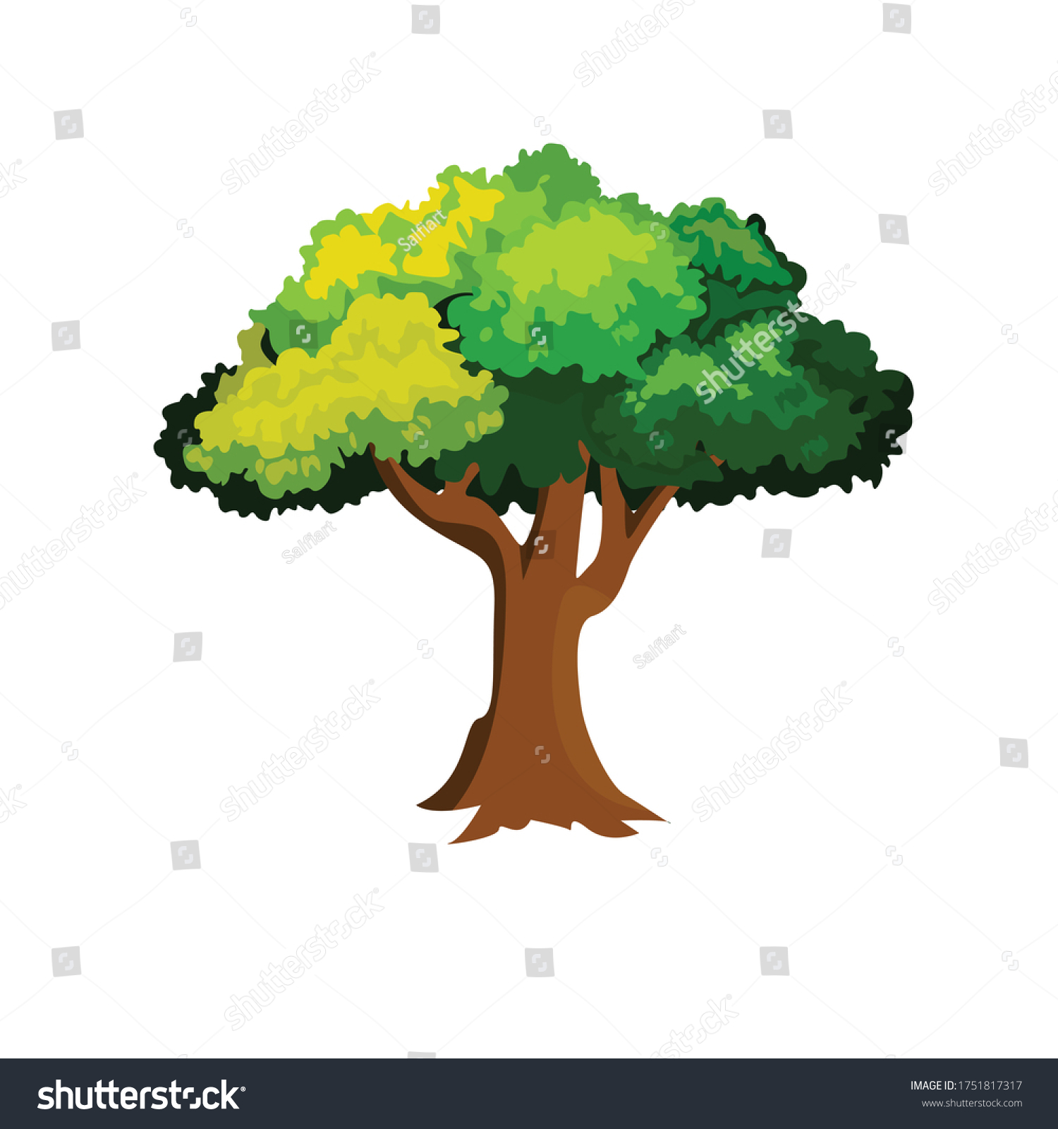 Tree Botanical Cartoon Vector Illustration Stock Vector (Royalty Free ...